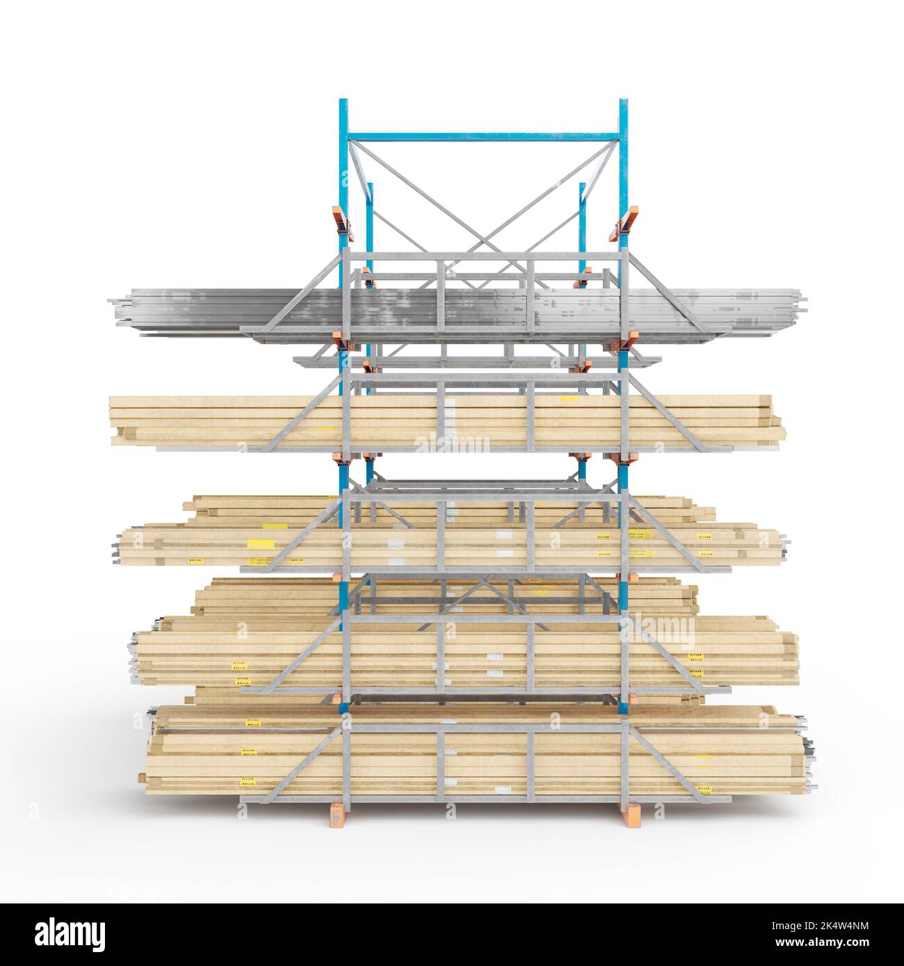 A scaffolding construction square structure 3D illustration on the ...