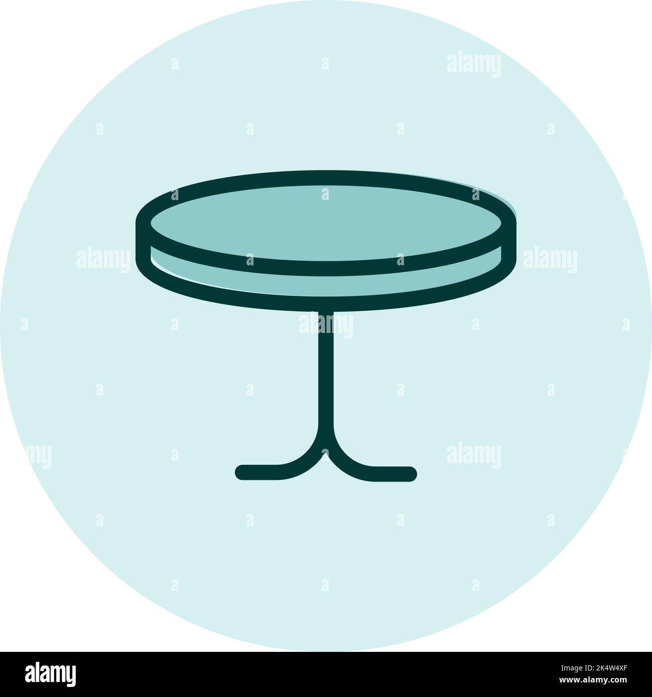 Blue round table, illustration, vector on a white background Stock ...