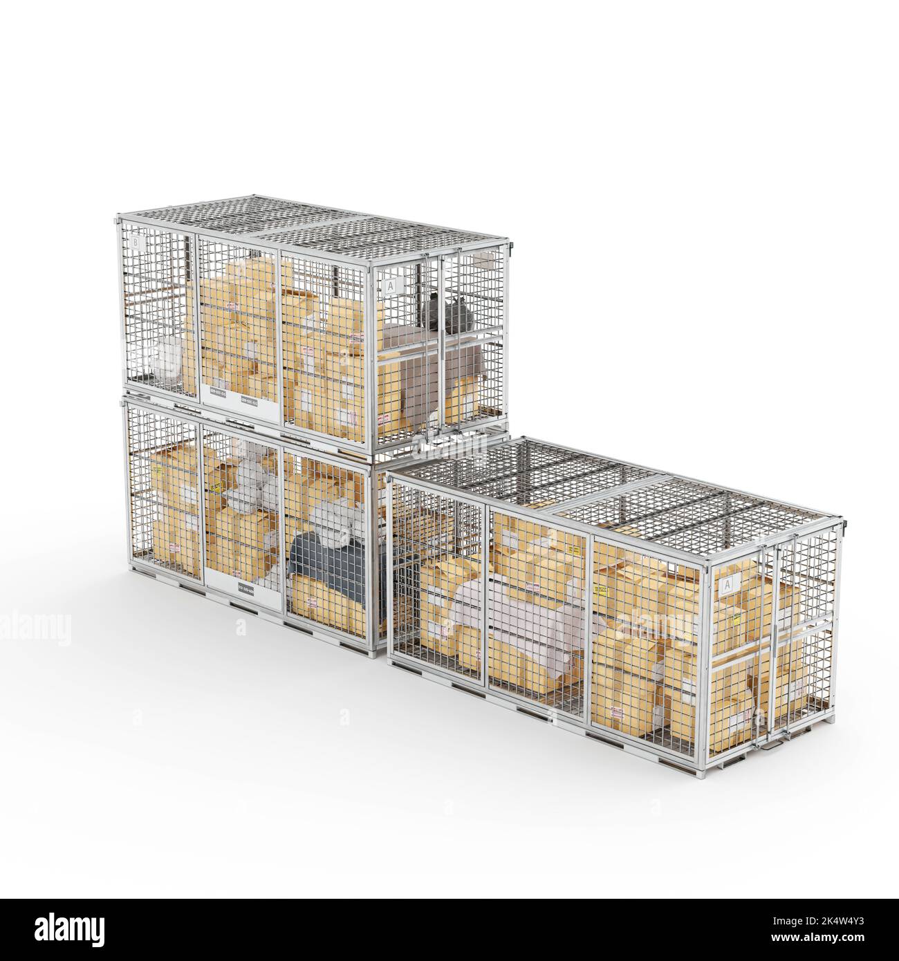 Some containers stacked for shipping isolated on white Stock Photo - Alamy