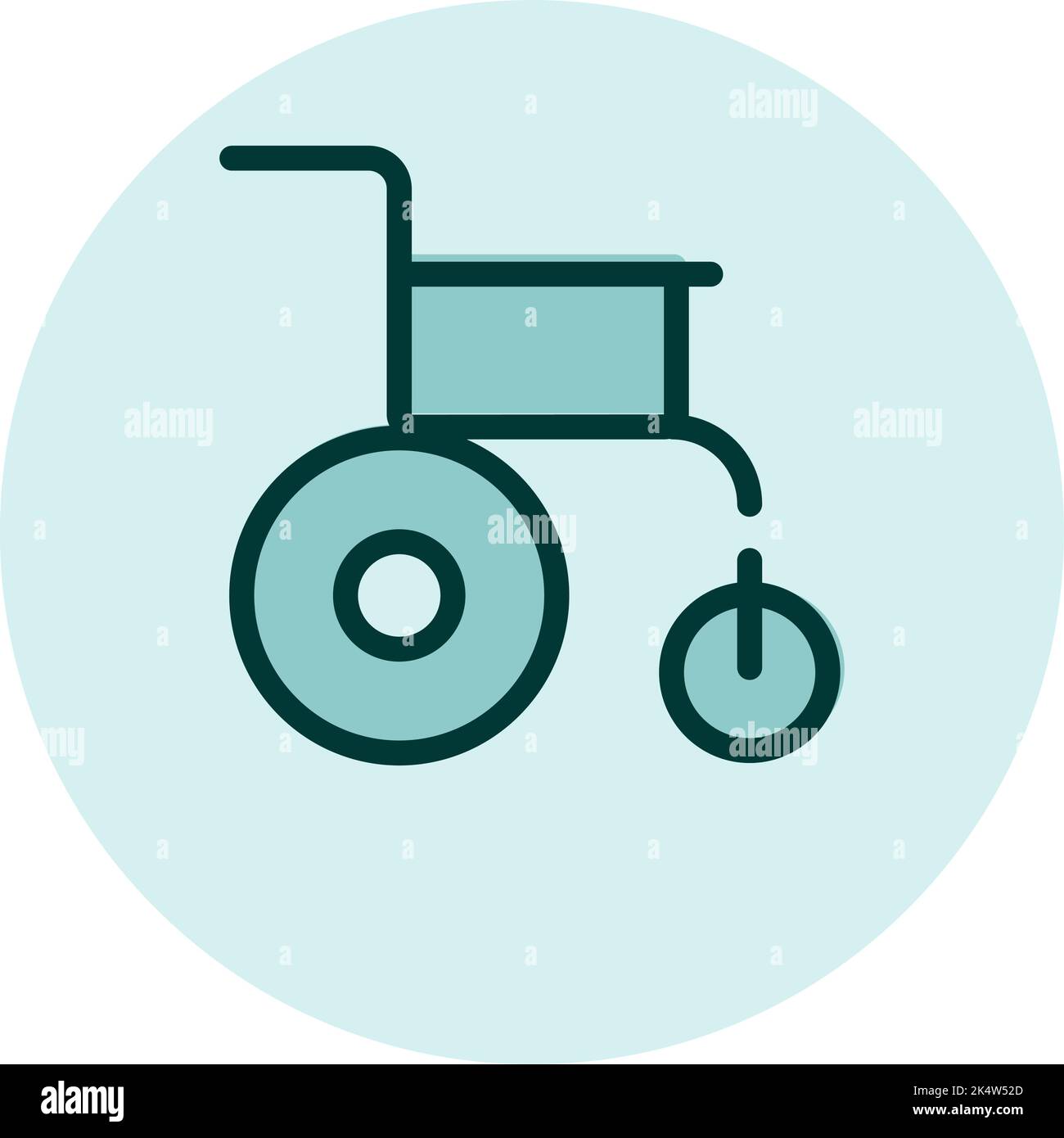 Medical wheelchair, illustration, vector on a white background Stock ...