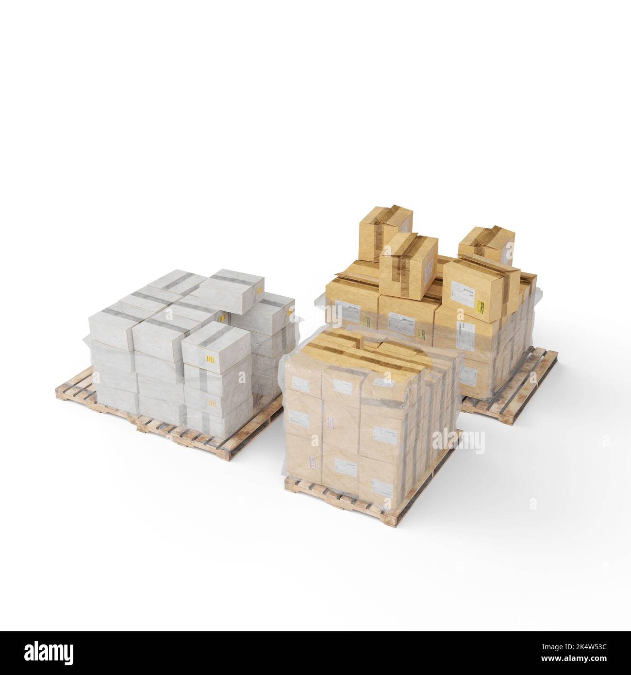 Some industrial containers stacked for shipping isolated on white Stock ...