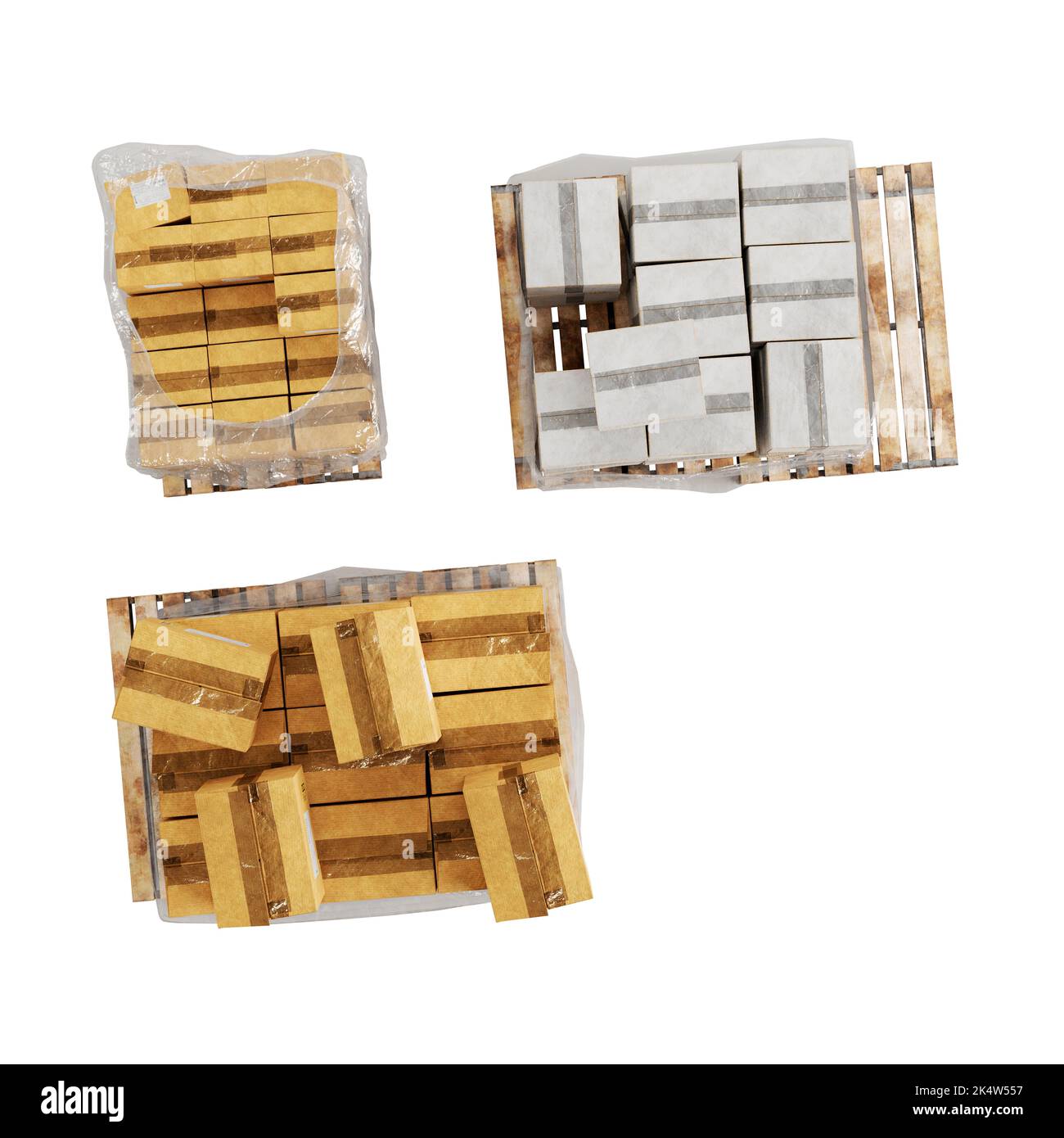 Some industrial containers stacked for shipping isolated on white Stock ...