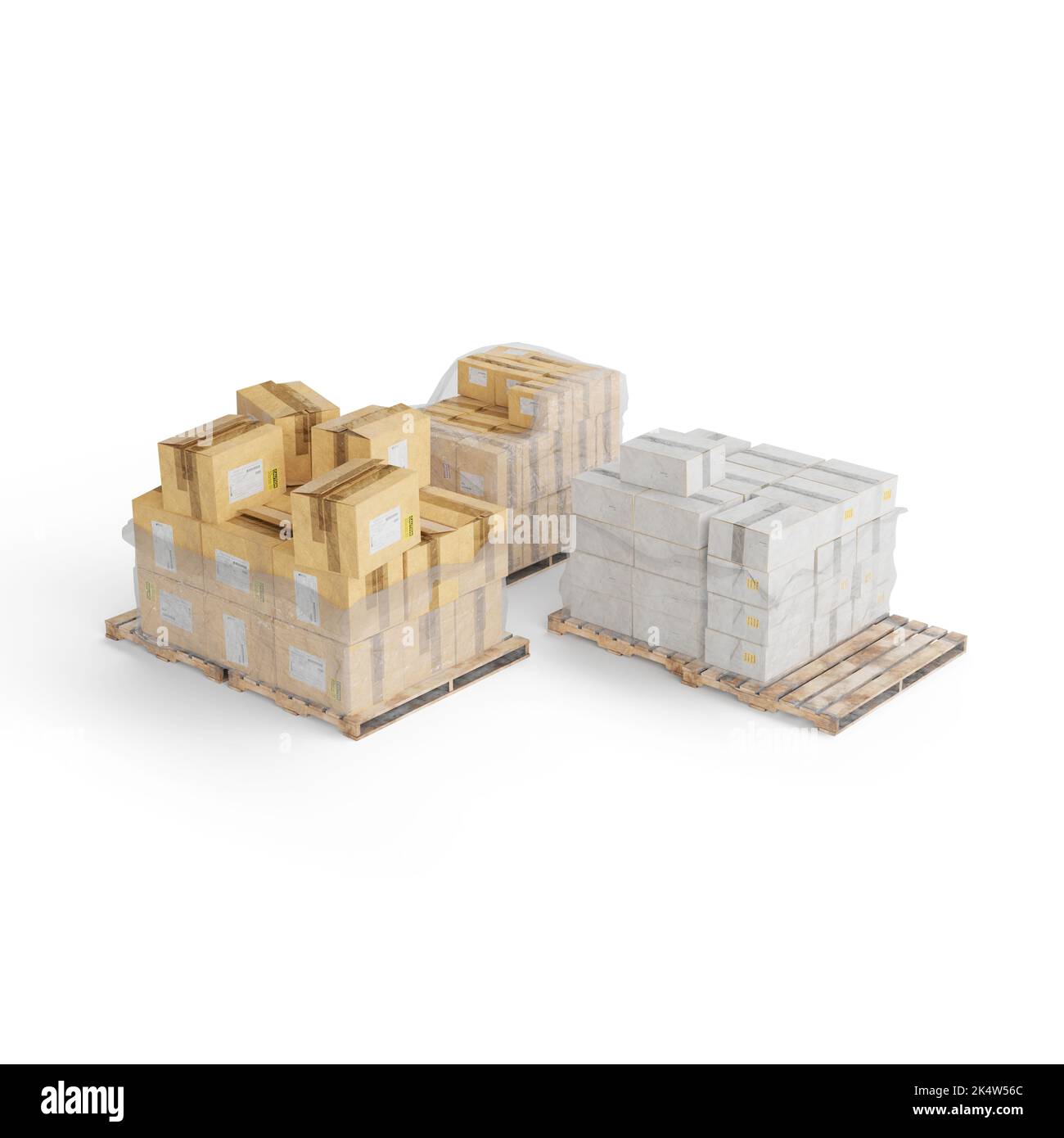 Some industrial containers stacked for shipping isolated on white Stock ...