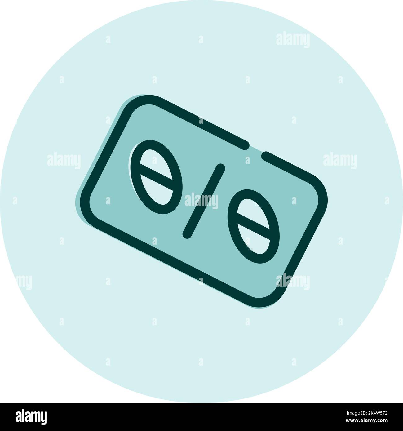 Medical two pills, illustration, vector on a white background Stock ...