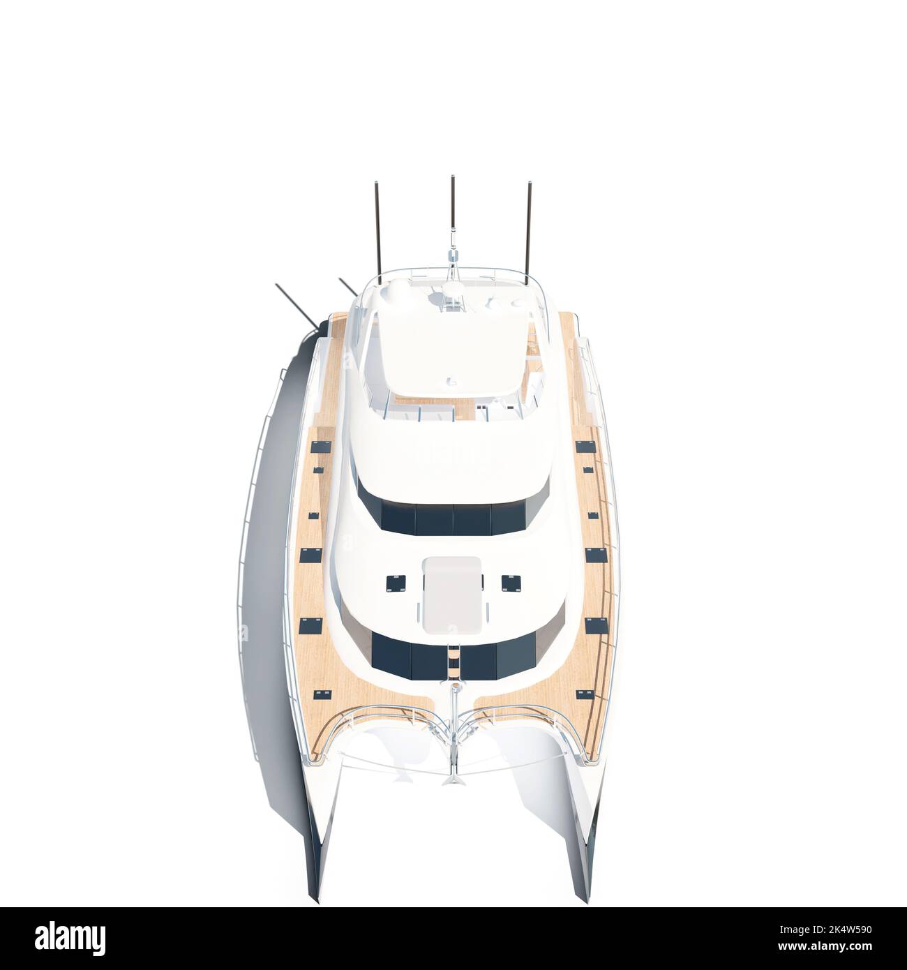 A 3D rendering of white catamaran ship isolated on white background ...