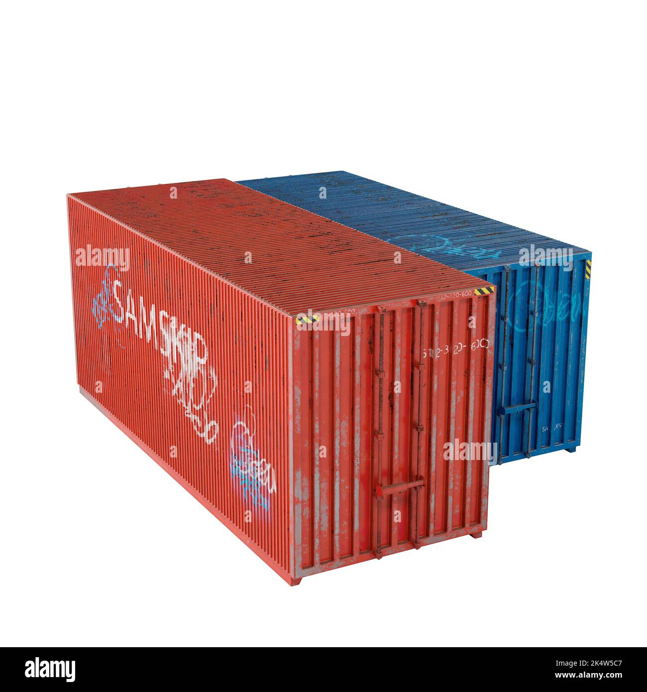Two big industrial containers isolated on white Stock Photo - Alamy