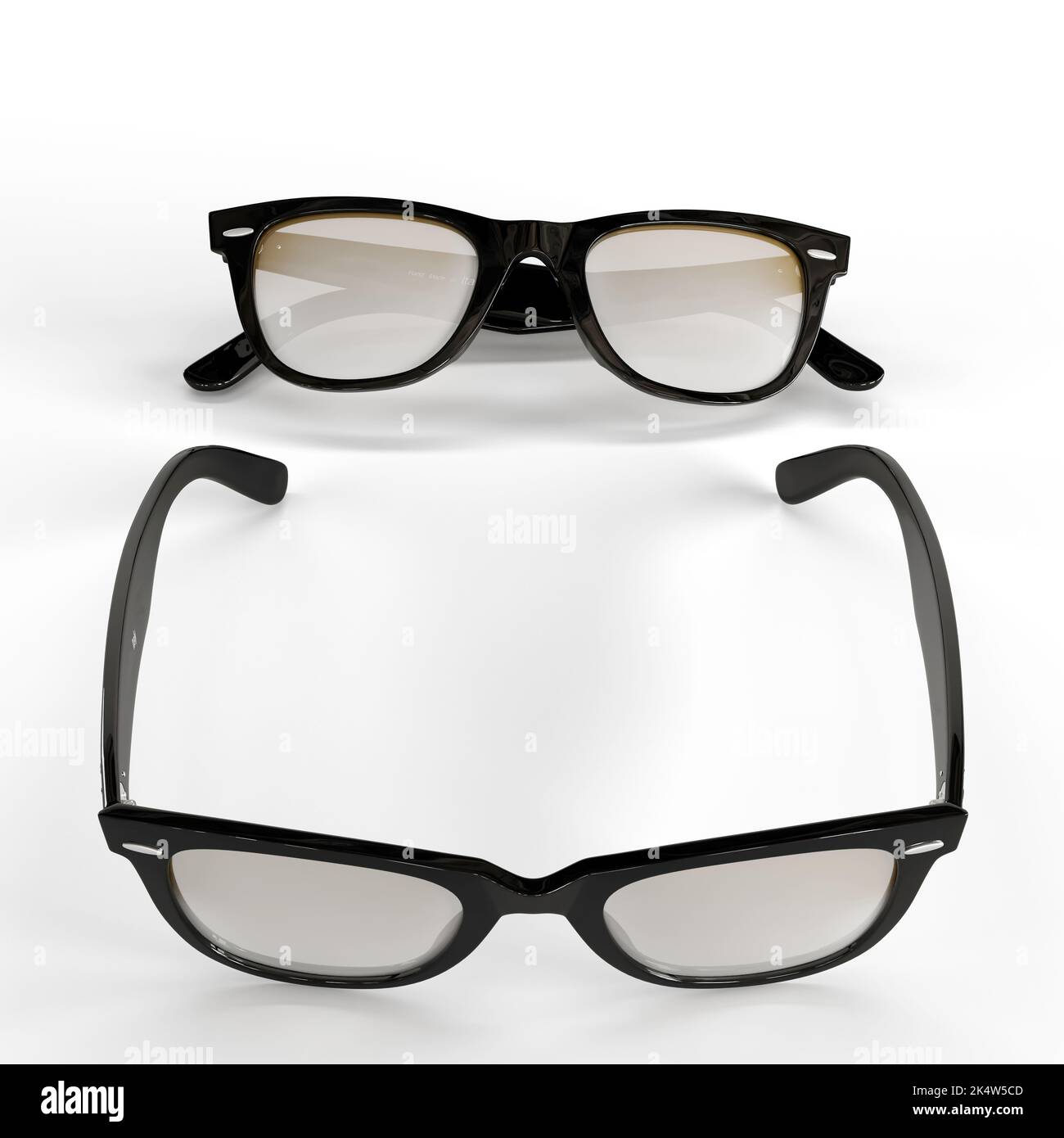 The computer-generated 3d realistic glasses isolated on a vertical ...