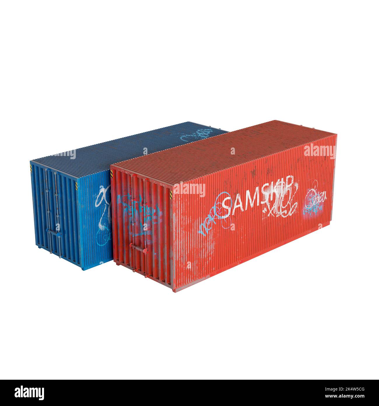 Two big industrial containers isolated on white Stock Photo - Alamy