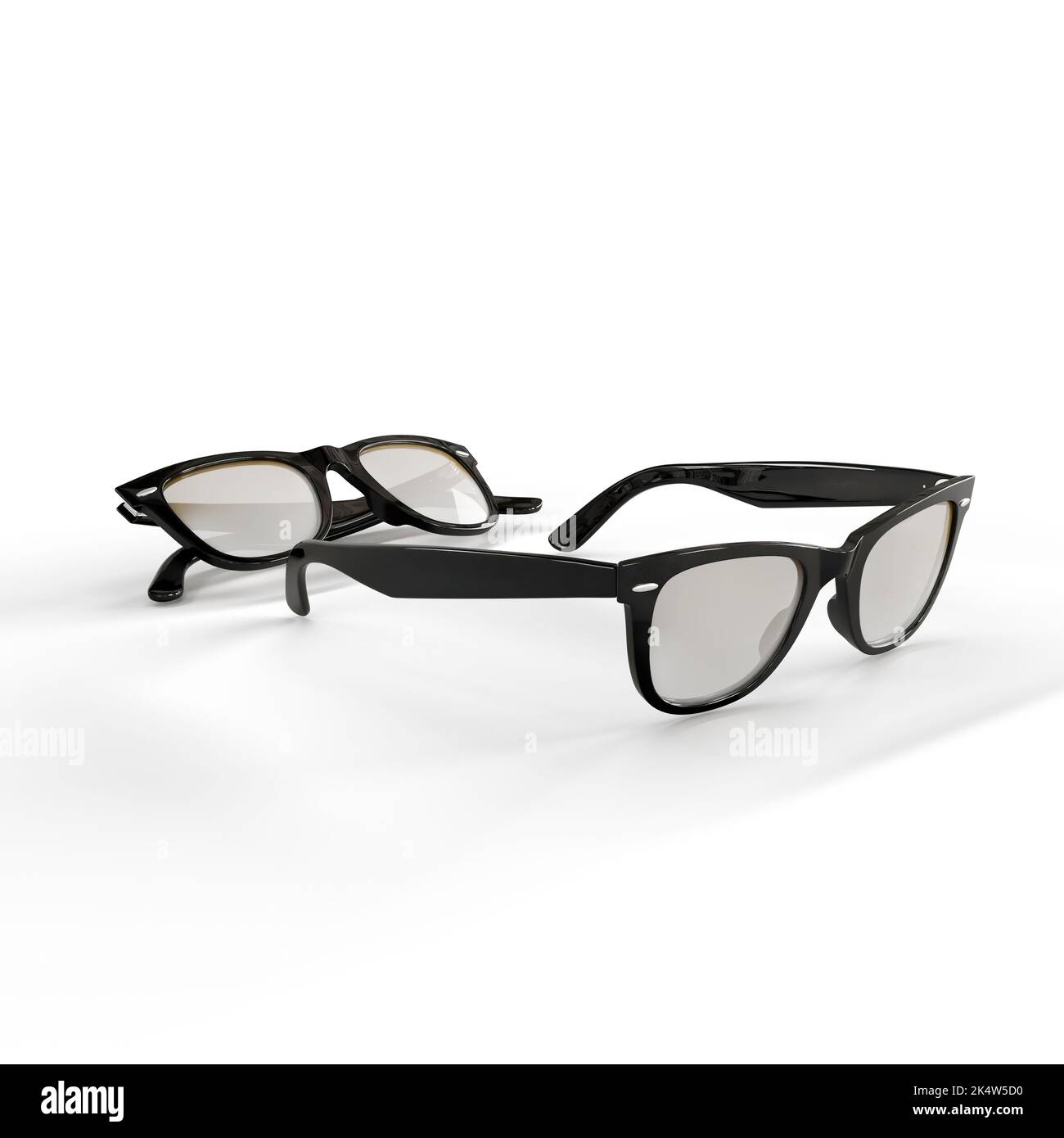 The computer-generated 3d realistic glasses isolated on a vertical ...
