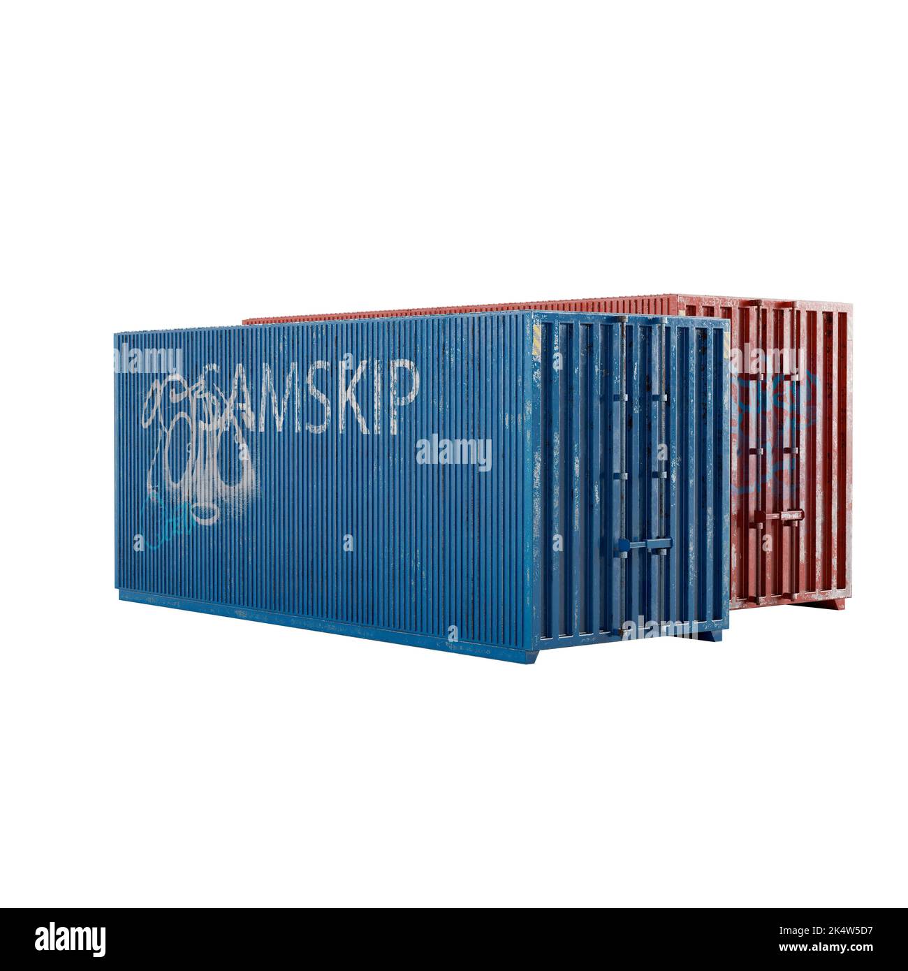 Two big industrial containers isolated on white Stock Photo - Alamy