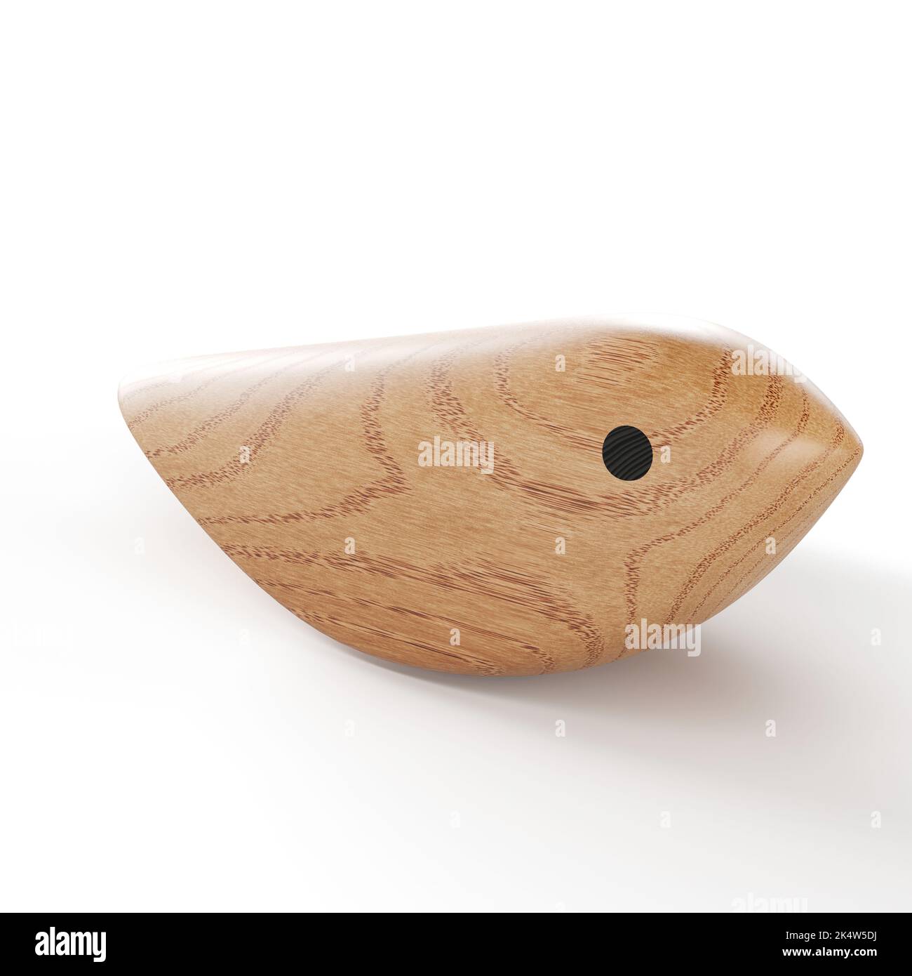 A computer-generated 3d realistic wooden minimalist bird isolated on a ...