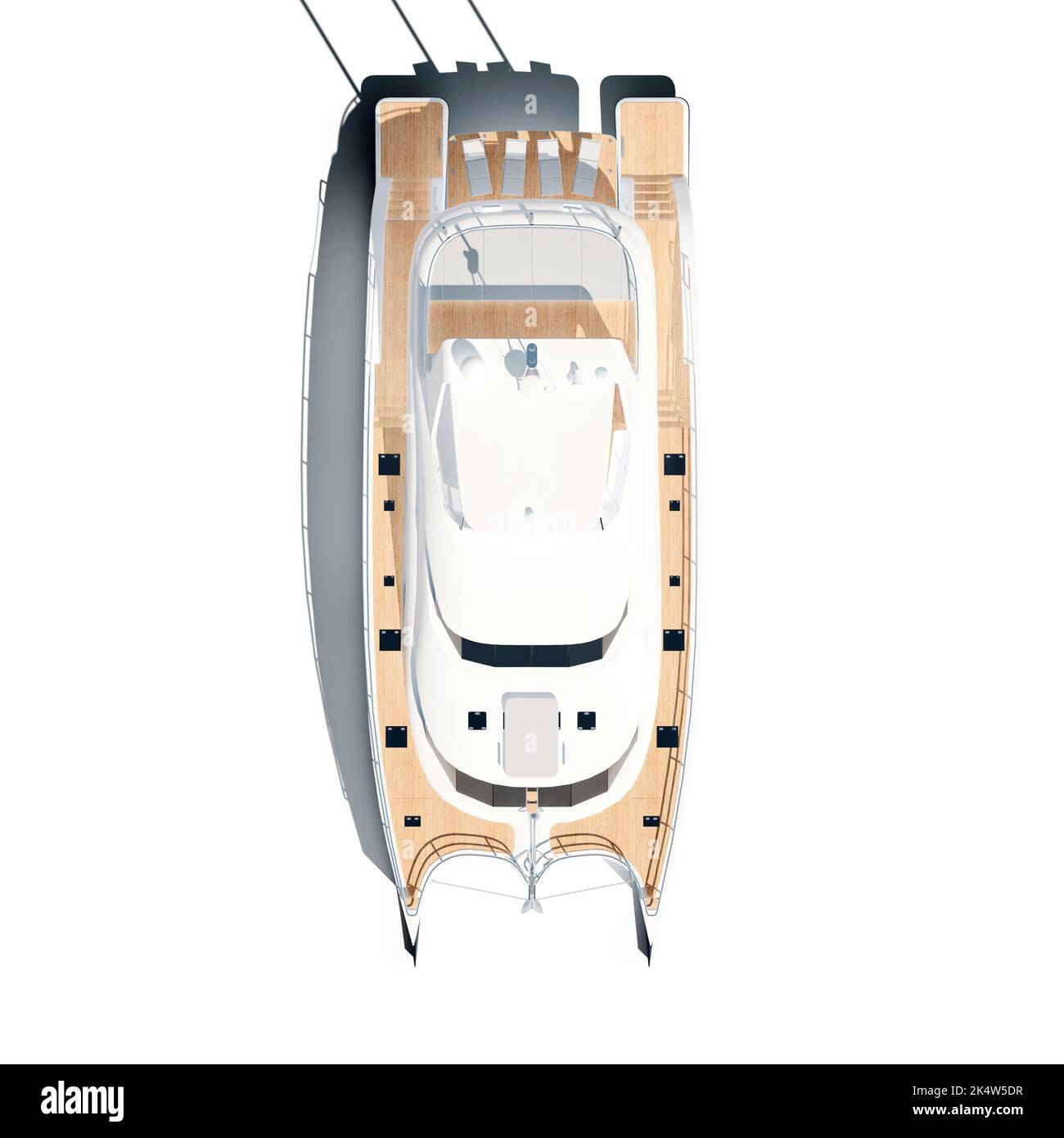 A 3D rendering of white catamaran ship isolated on white background ...