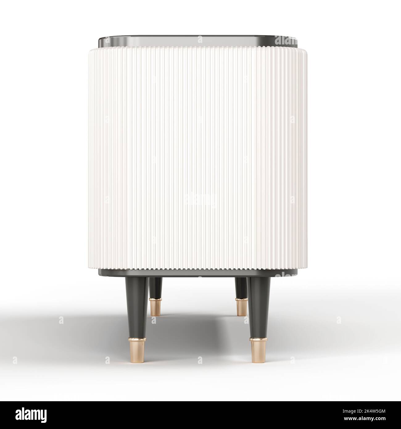 A 3D side view of a TV stand isolated on a white background Stock Photo ...