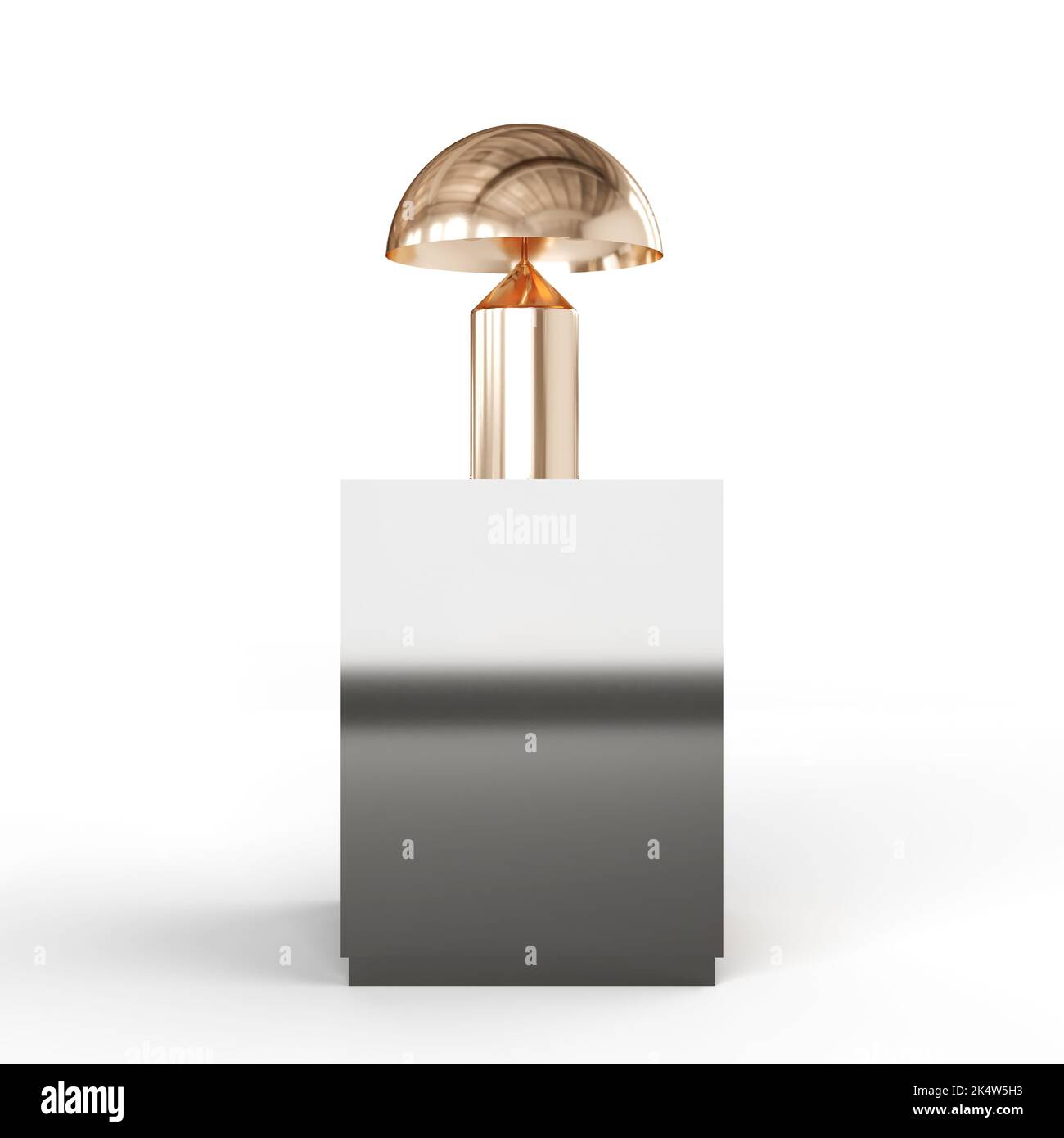 A 3D rendering of a nightstand with a lamp isolated on a white ...