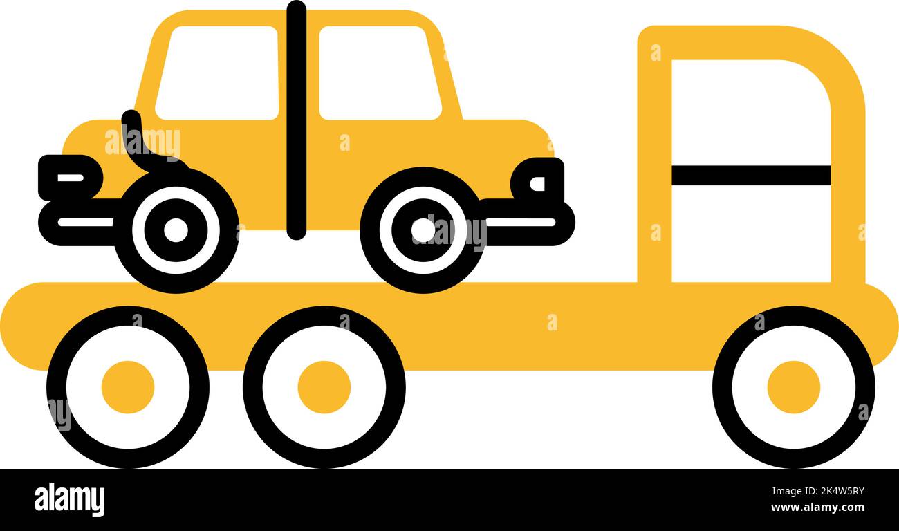 Hard equipments vehicle transport, illustration, vector on a white ...