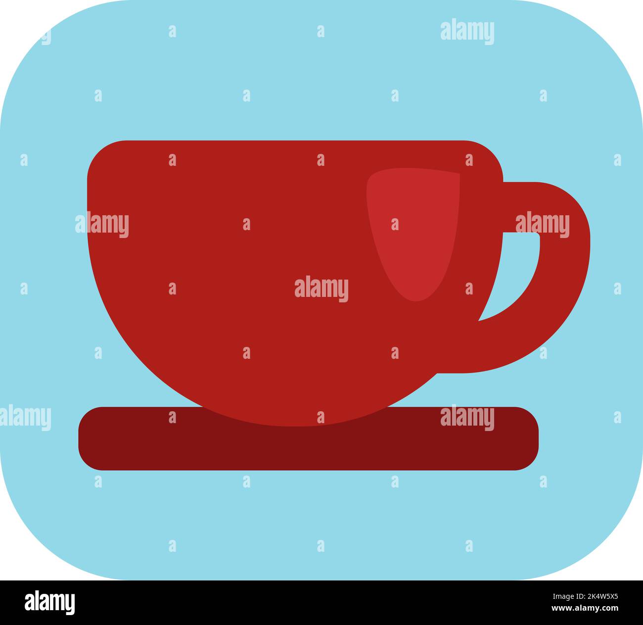 Red coffee mug, illustration, vector on a white background Stock Vector ...