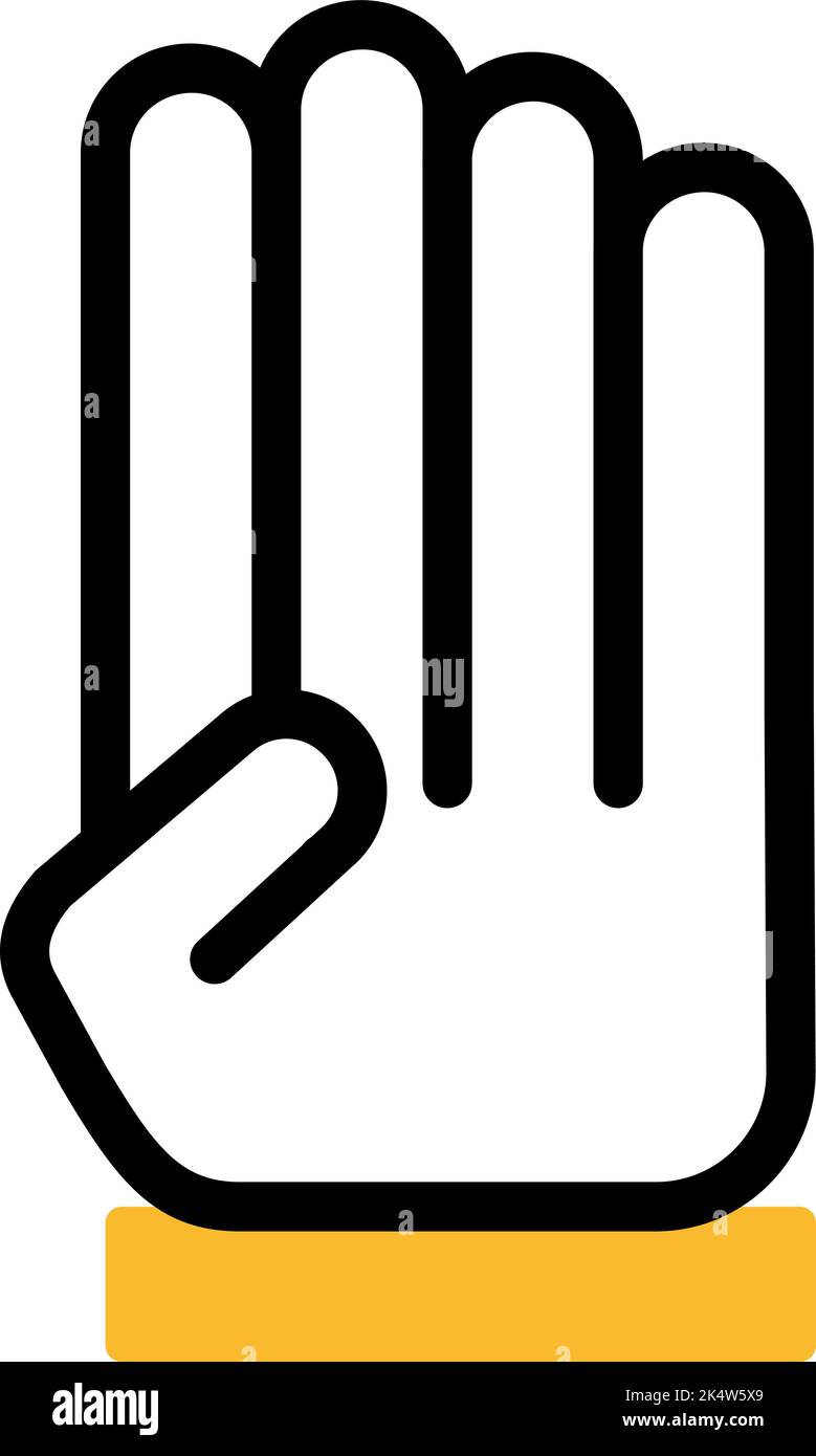 Hand four fingers, illustration, vector on a white background Stock ...