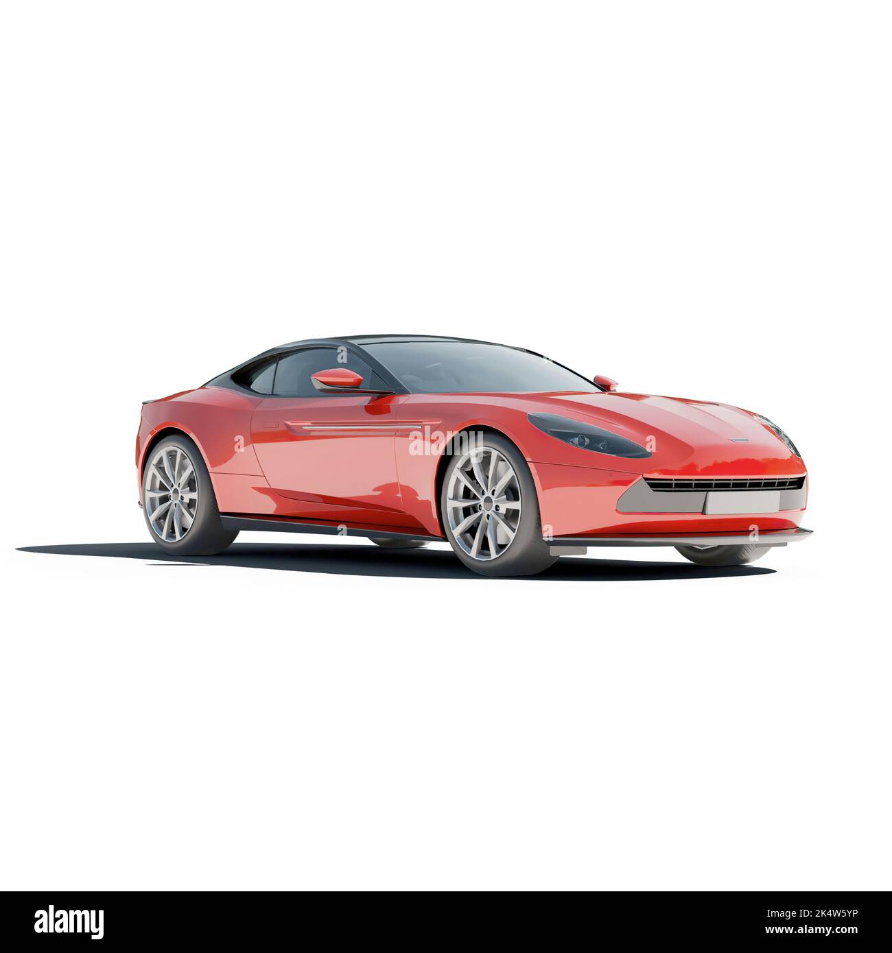 A 3D rendering of a red car isolated on the white background Stock ...