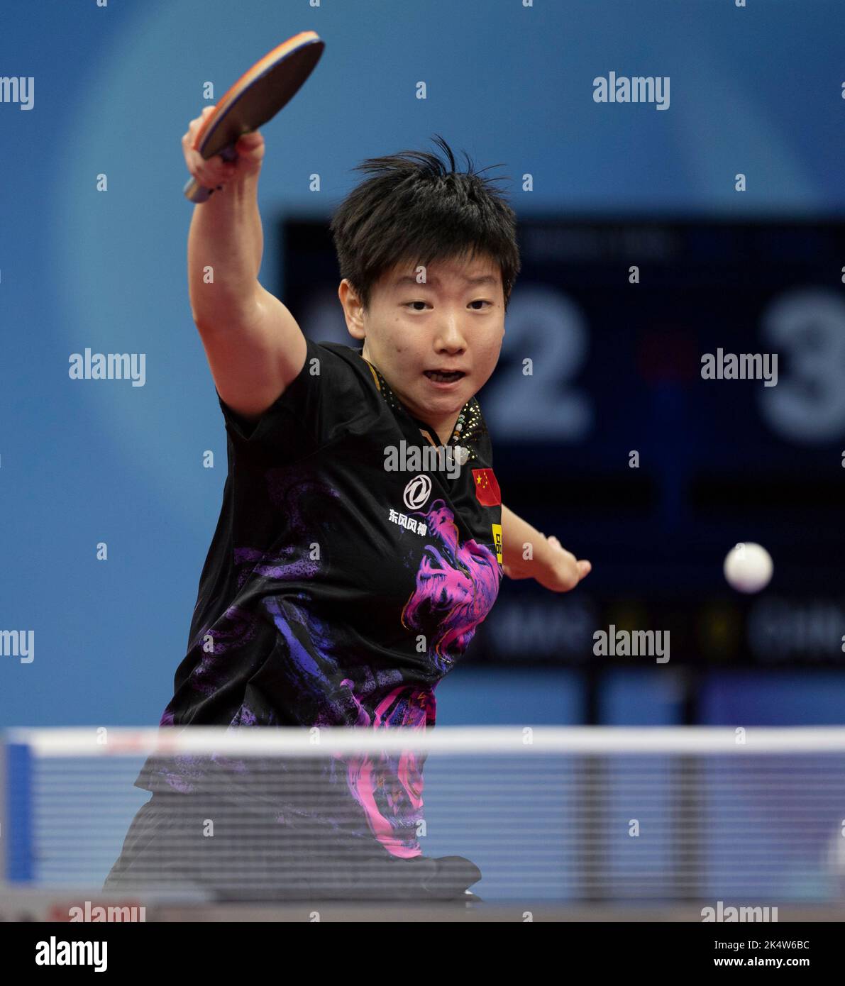 CHENGDU, CHINA - OCTOBER 4, 2022 - Sun Yingsha of the China competes ...