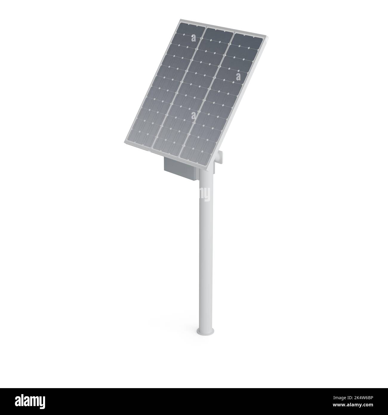 The computer-generated 3d realistic solar panel isolated on a vertical ...