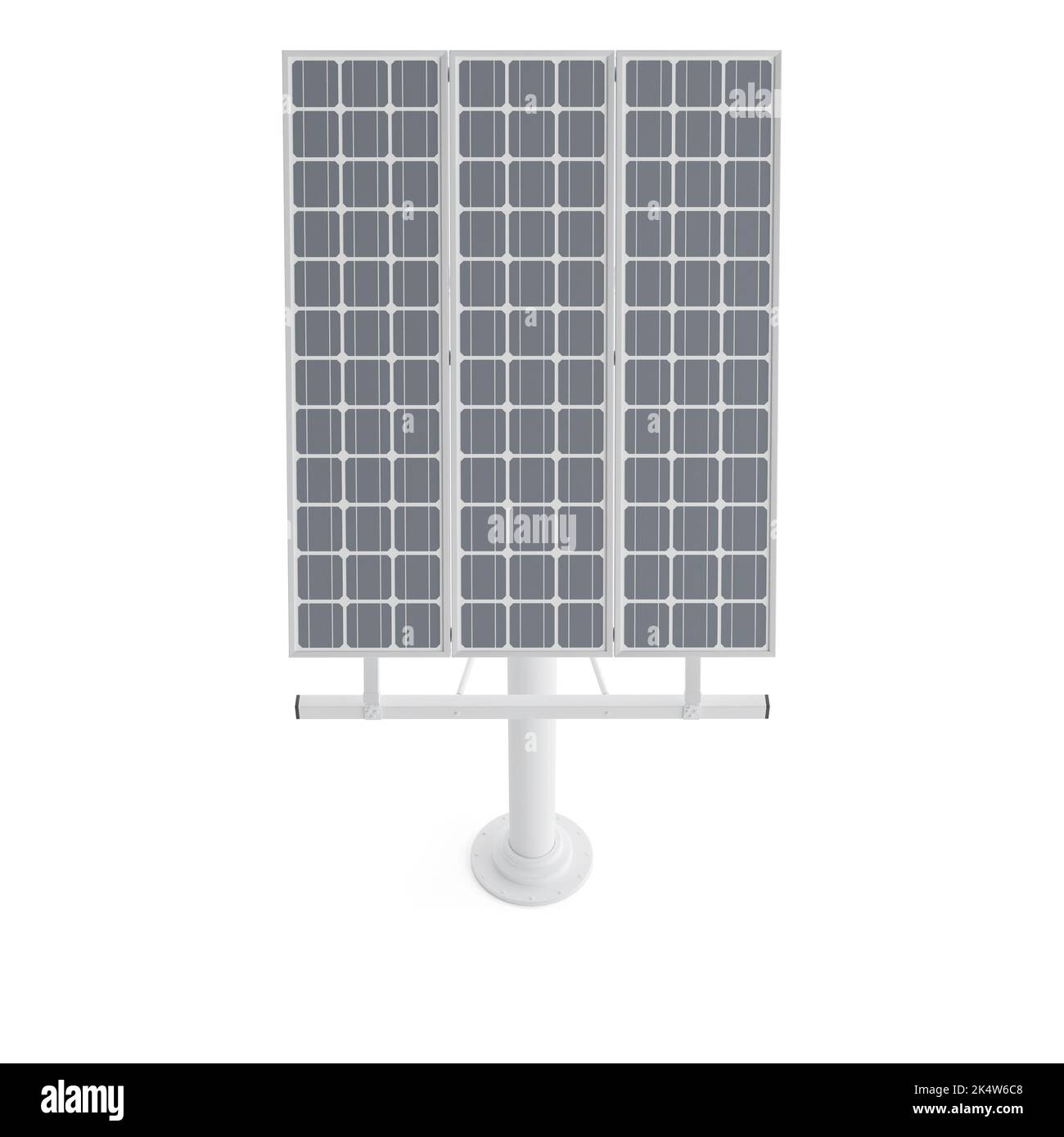 The computer-generated 3d realistic solar panel isolated on a vertical ...