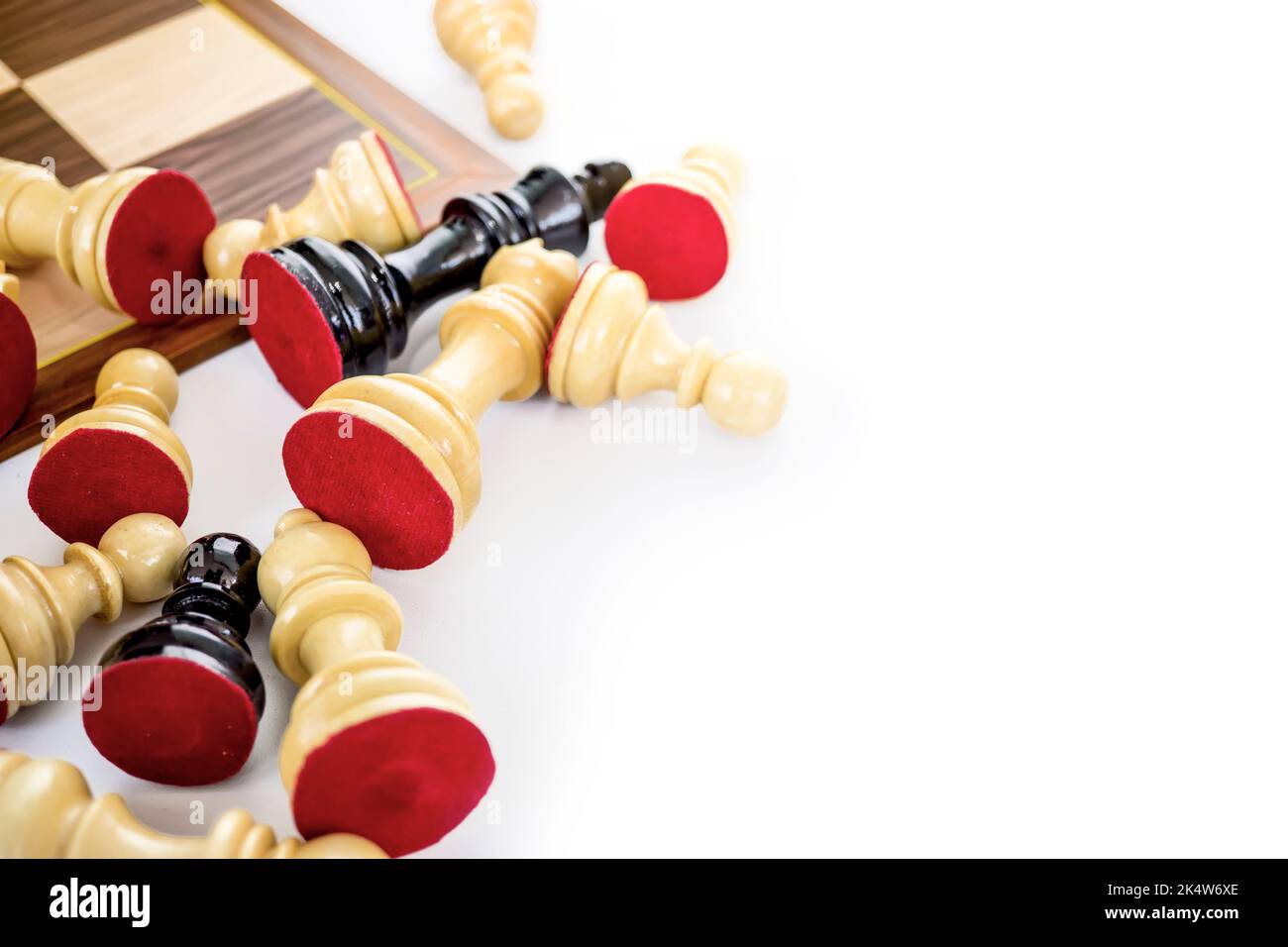 Chess competition symbol with empty space. Chessboard and wooden chess ...