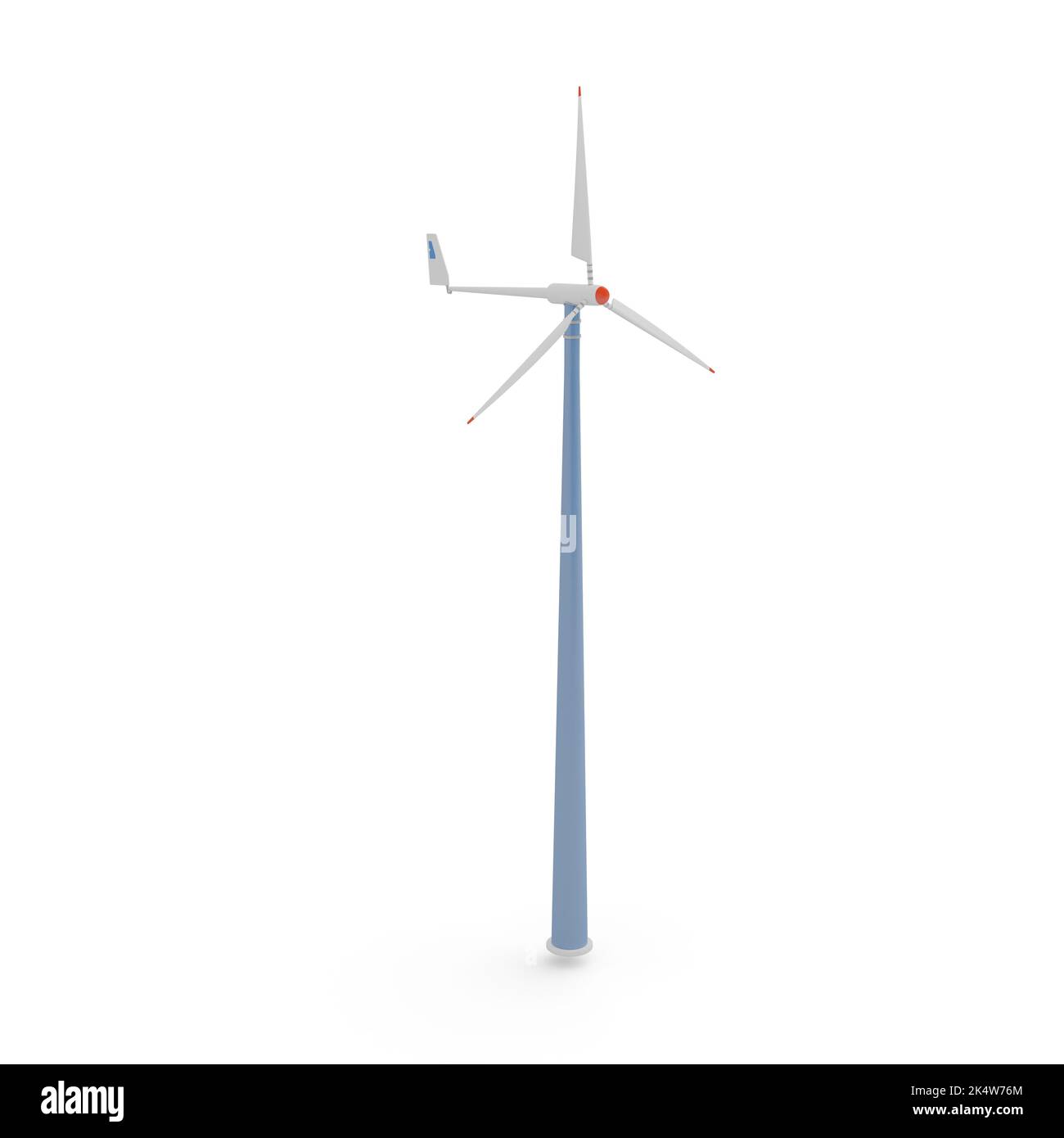The computer-generated 3d realistic wind turbine isolated on a vertical ...