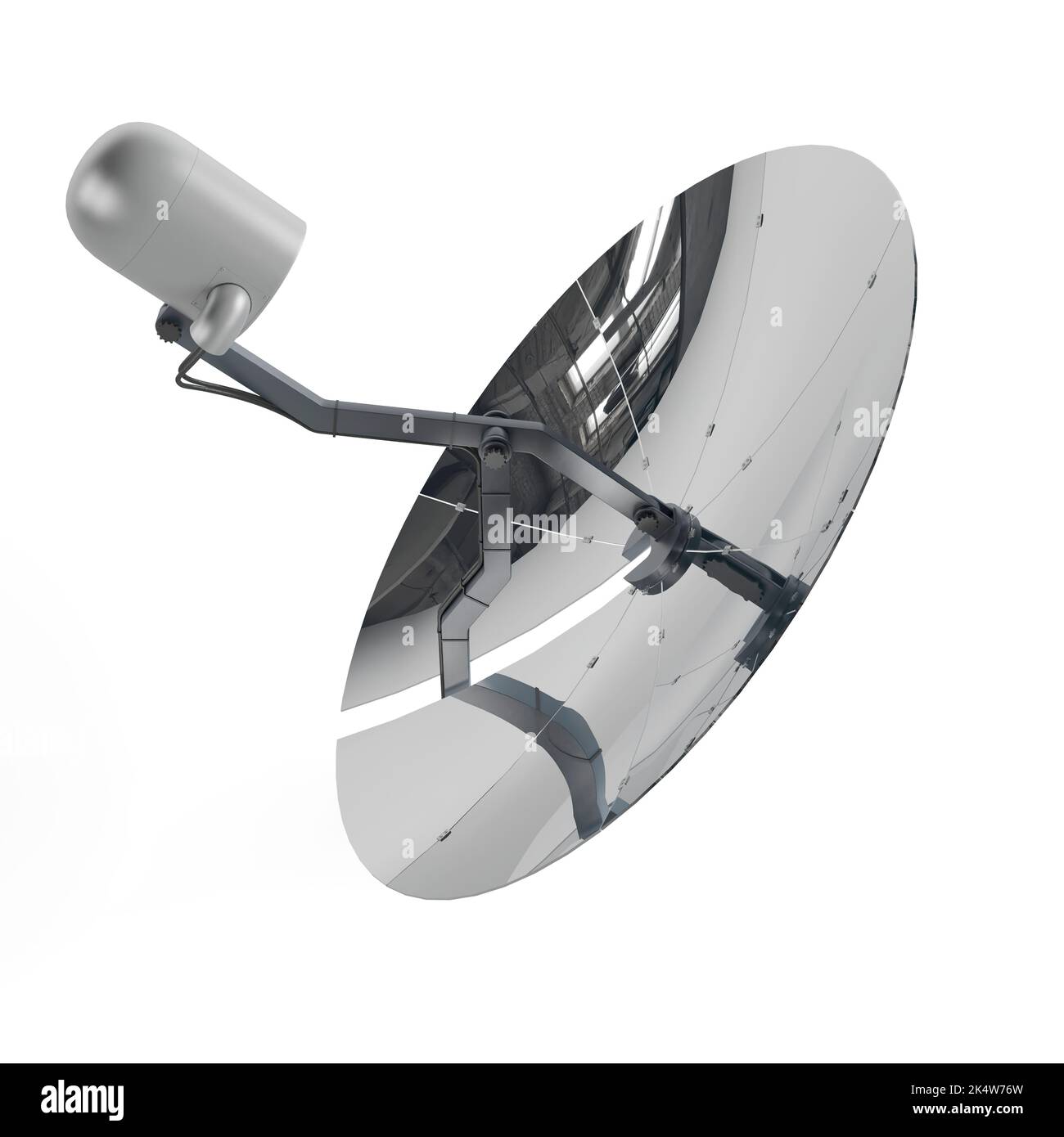 The computer-generated 3d realistic metallic satellite dish isolated on ...