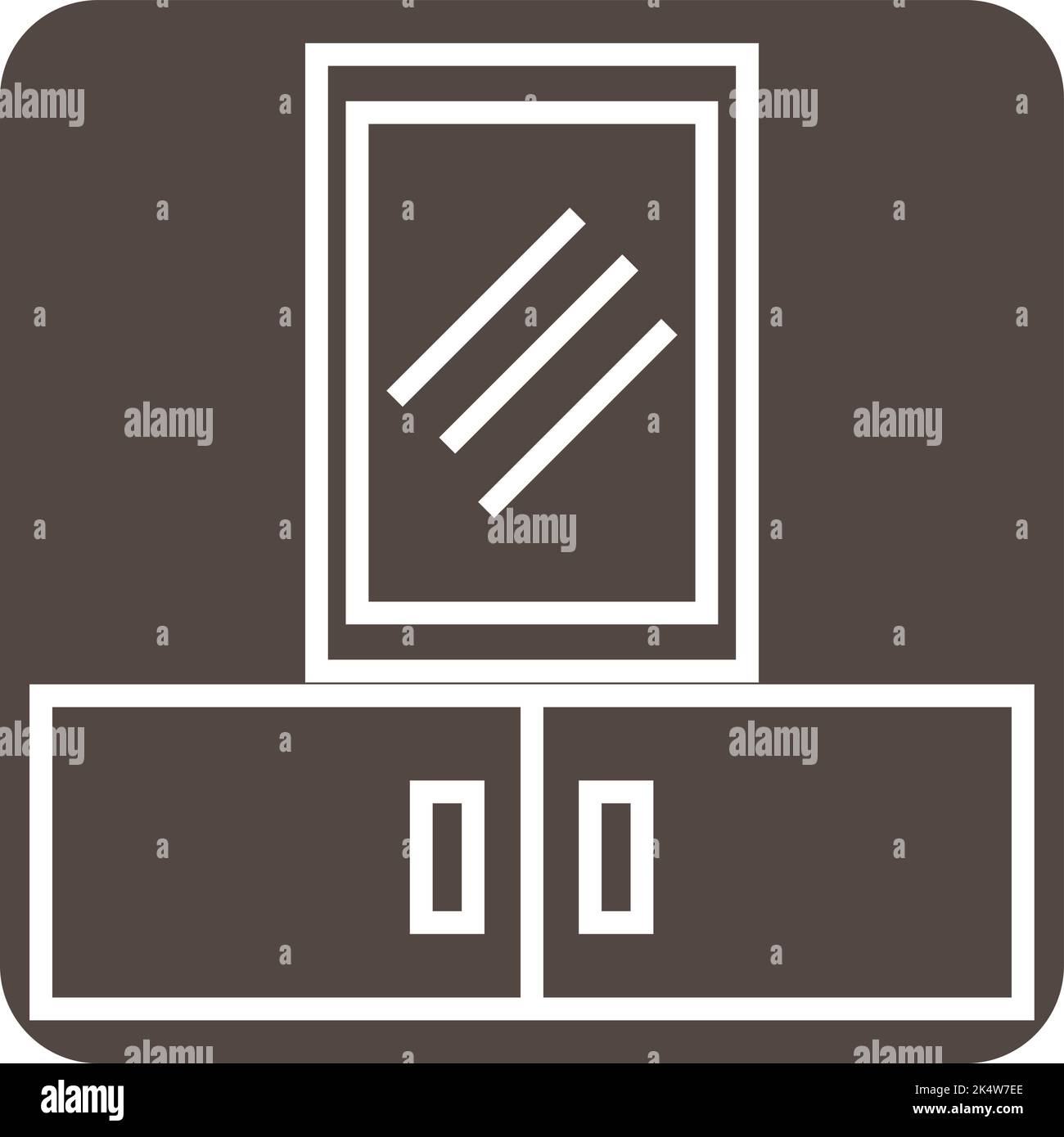 Wooden mirror stand, illustration, vector on a white background Stock ...