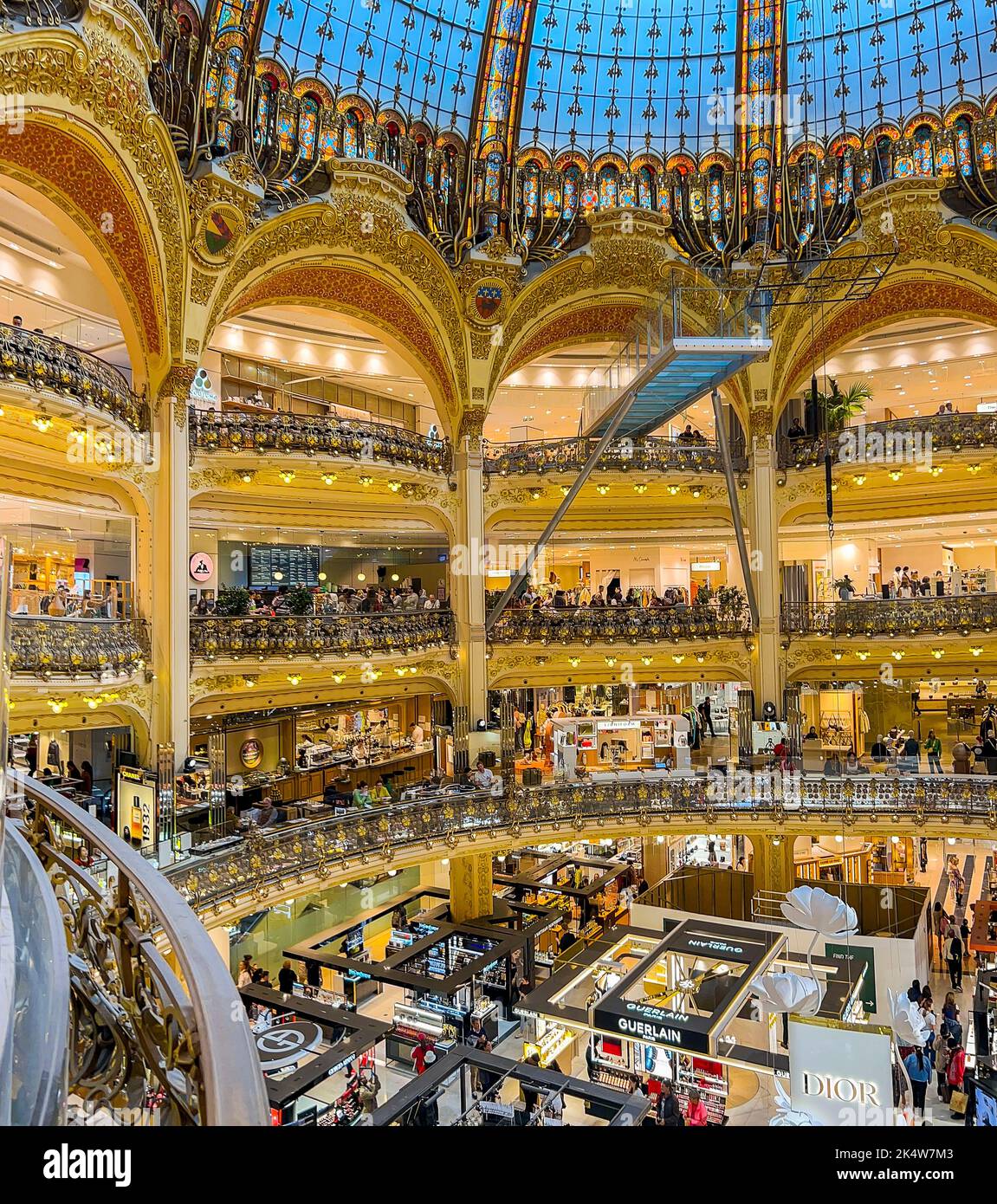 Paris, France, Crowd People, Wide Angle, Inside Building Atrium ...