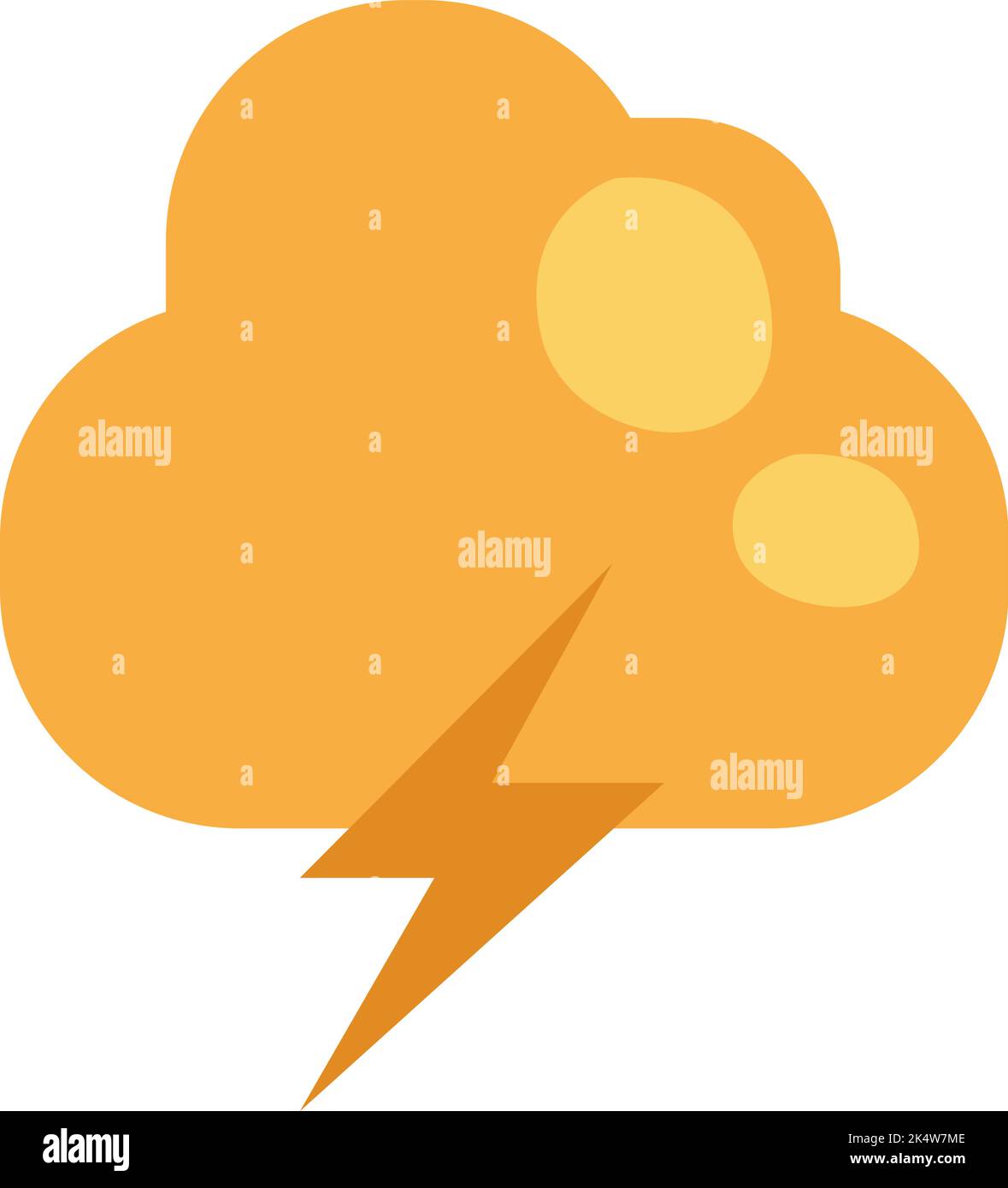 Yellow thunder cloud, illustration, vector on a white background Stock ...