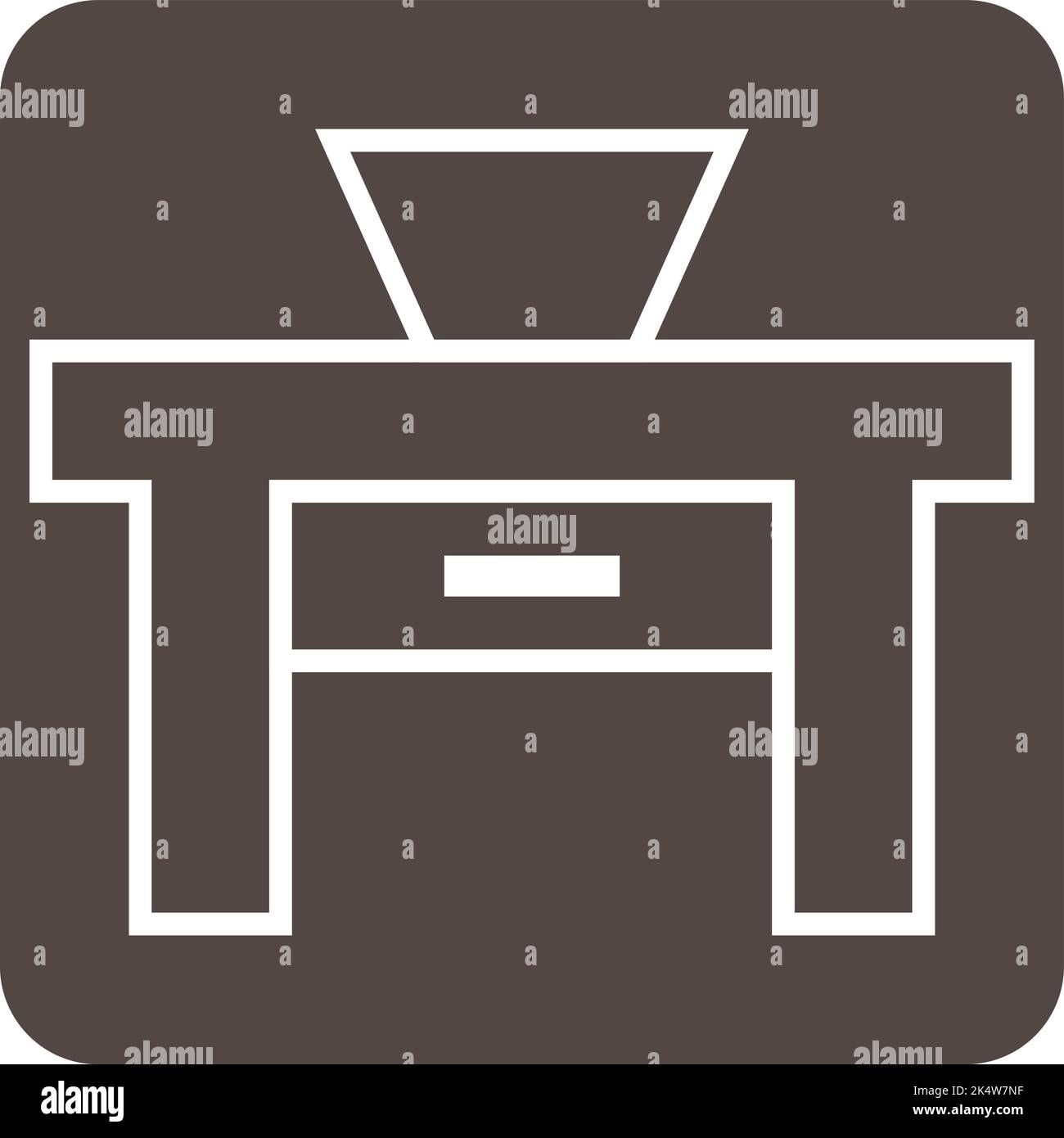 Brown table, illustration, vector on a white background Stock Vector ...