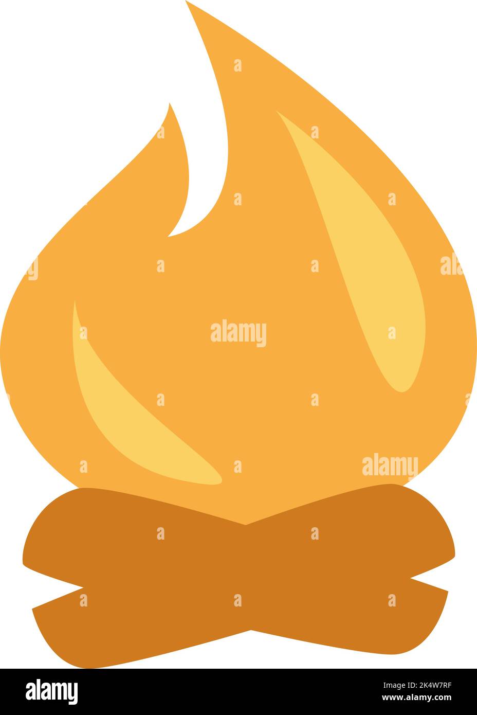 Yellow nature fire, illustration, vector on a white background Stock ...