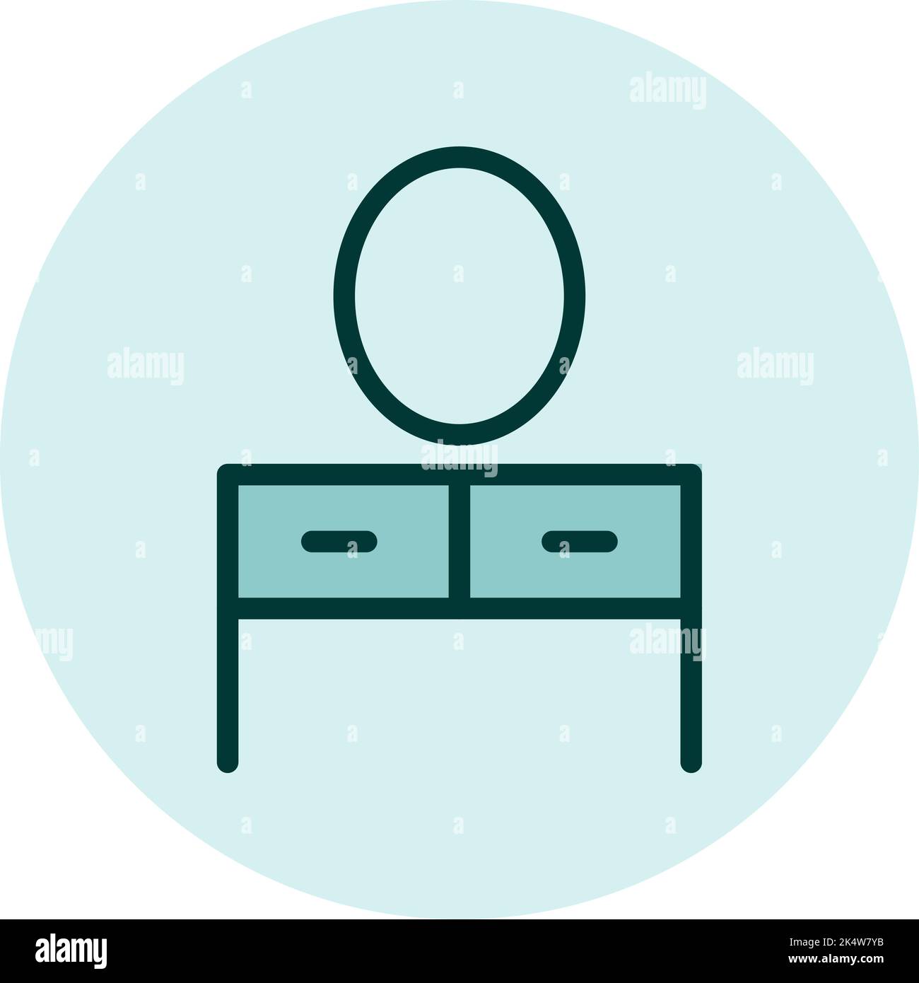 Mirror desk, illustration, vector on a white background Stock Vector ...