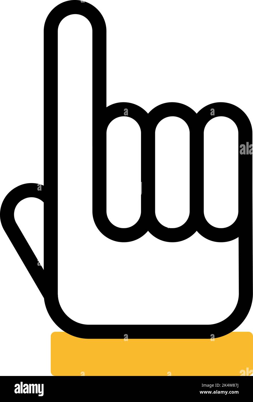 Hand fingers one, illustration, vector on a white background Stock ...