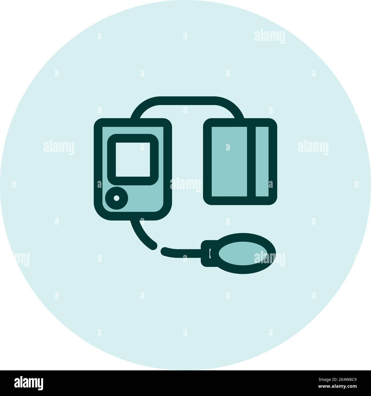 Medical blood pressure machine, illustration, vector on a white ...