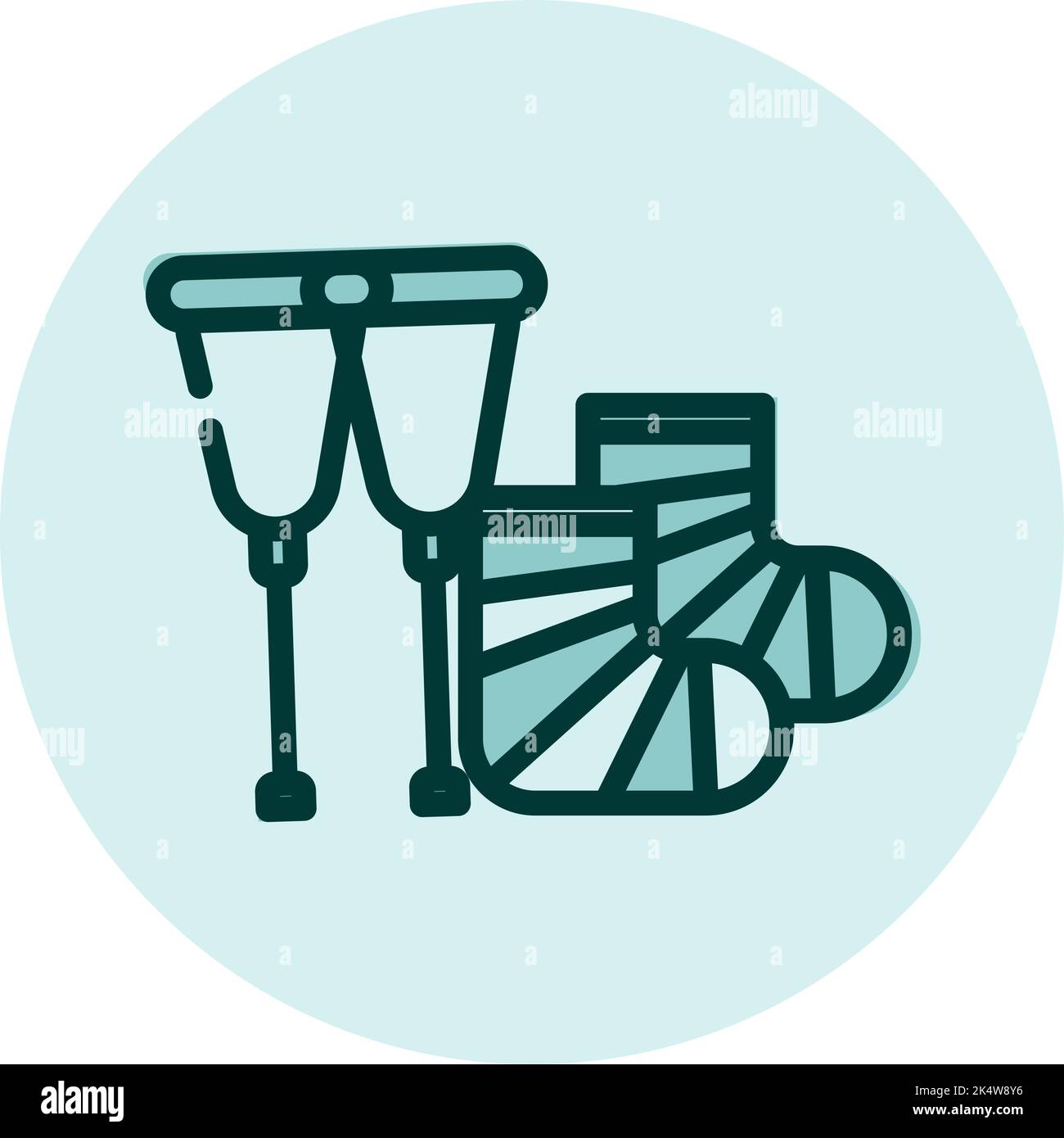 Medical walking crutches, illustration, vector on a white background ...