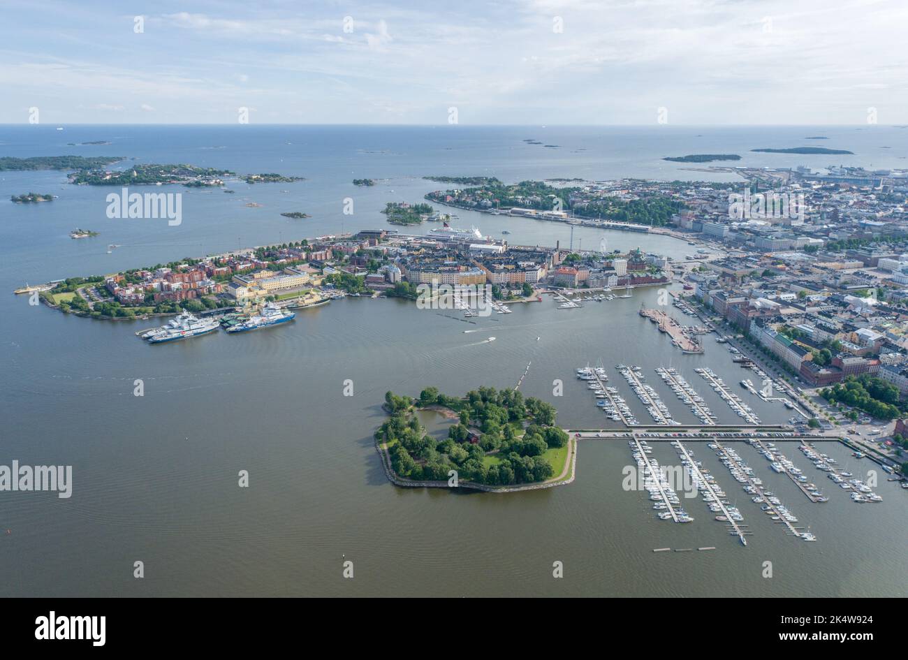 Katajanokka area and Tervasaari island in Helsinki, Finland. Beautiful ...