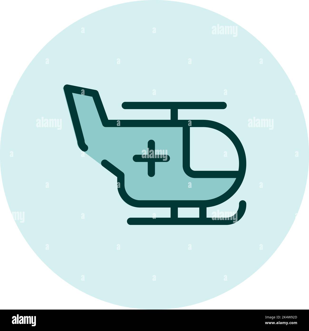 Medical helicopter, illustration, vector on a white background Stock ...