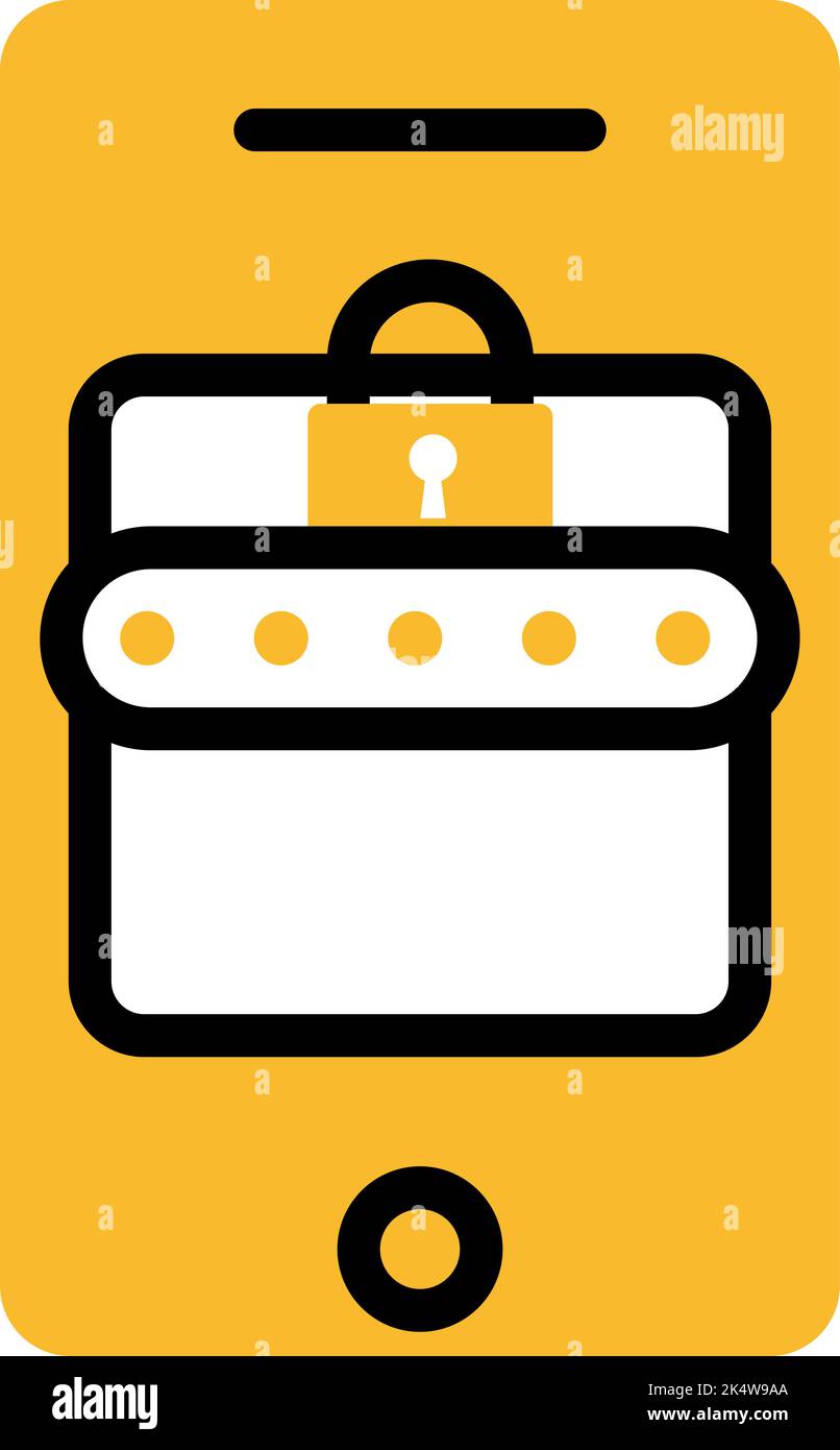 Mobile pin security, illustration, vector on a white background Stock ...