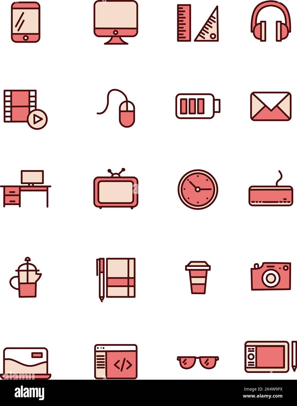 Office business, illustration, vector on a white background Stock ...