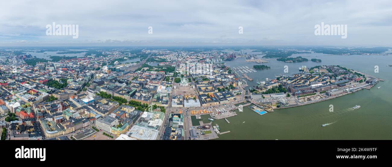 Helsinki Downtown Cityscape, Finland. Cathedral Square, Market Square ...