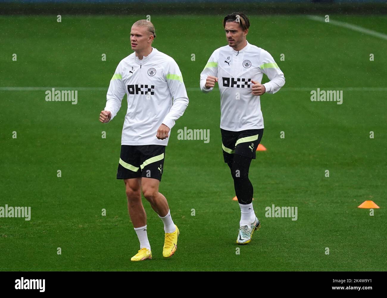 Manchester City's Erling Haaland and Jack Grealish during a training ...