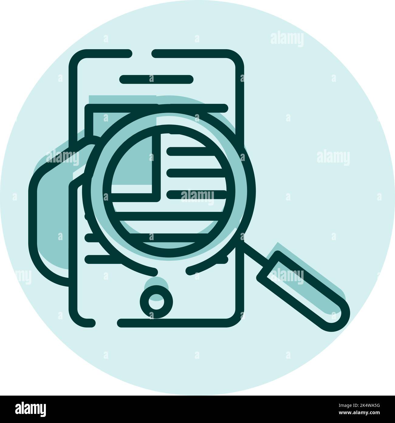 Online research, illustration, vector on a white background Stock ...