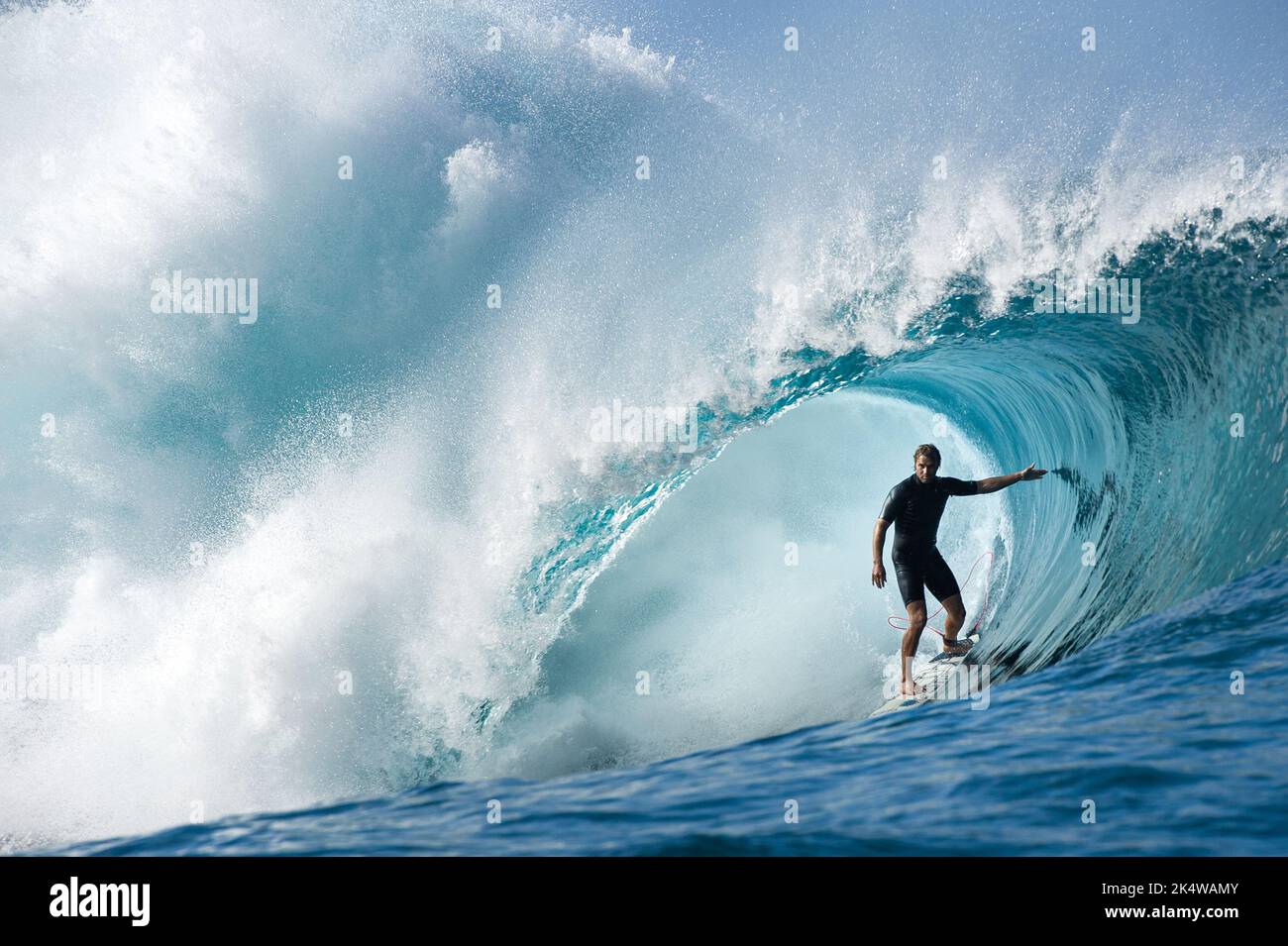 SURFING Australian surfer Anthony Walsh surf at Teahupoo during a big ...