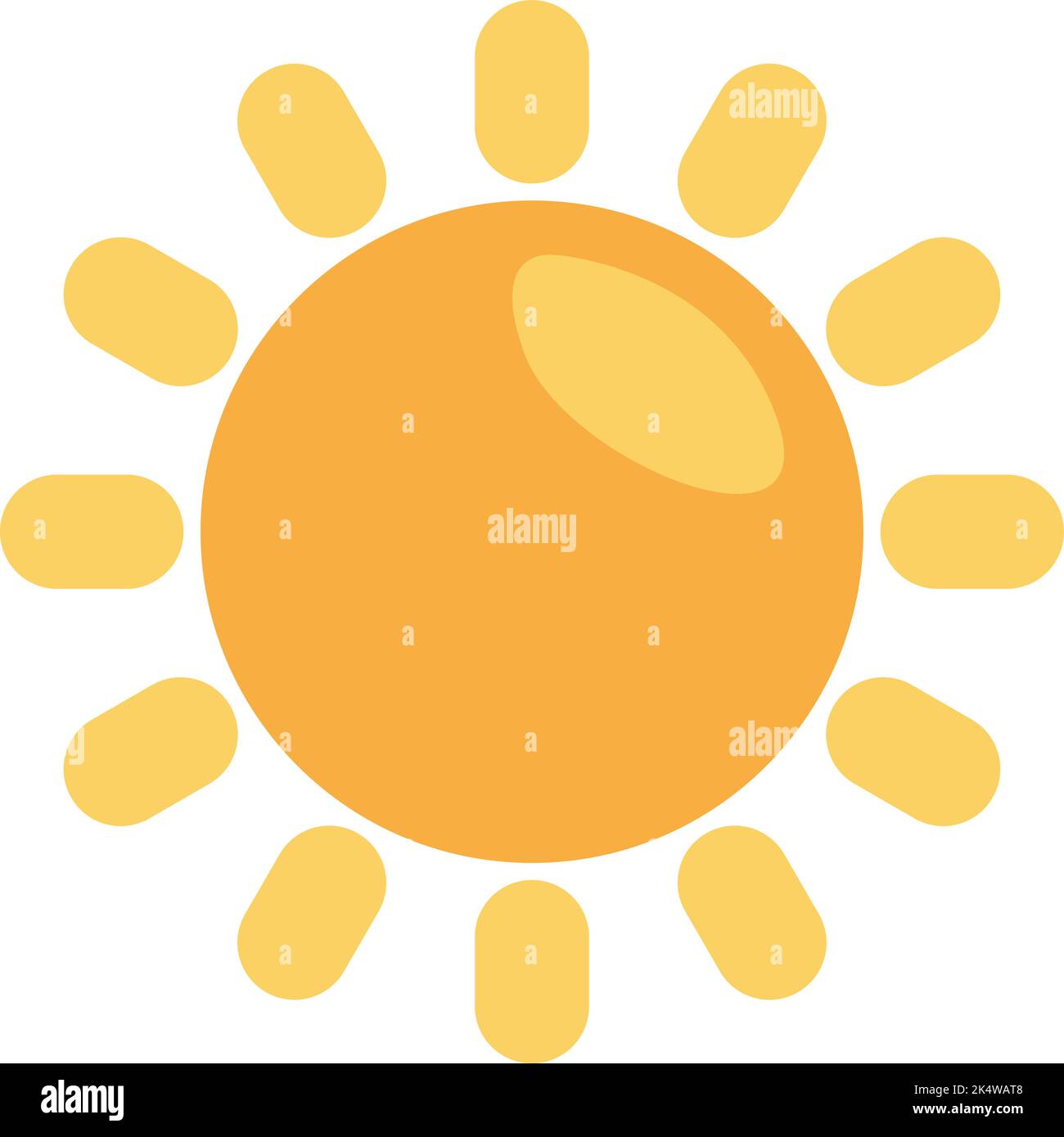 Yellow sun, illustration, vector on a white background Stock Vector ...