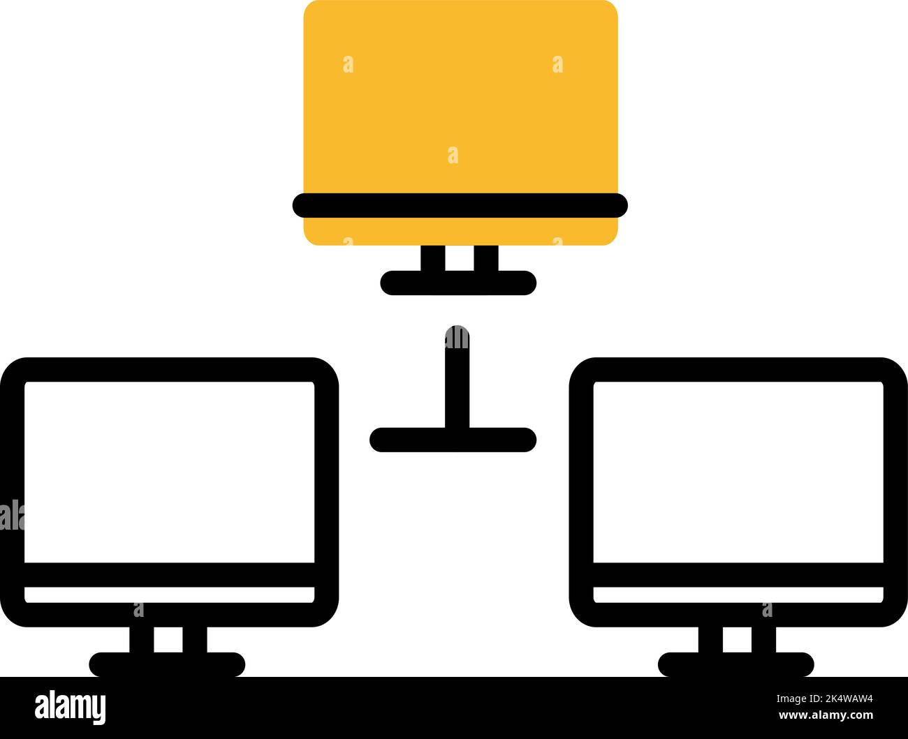 Computer network, illustration, vector on a white background Stock ...