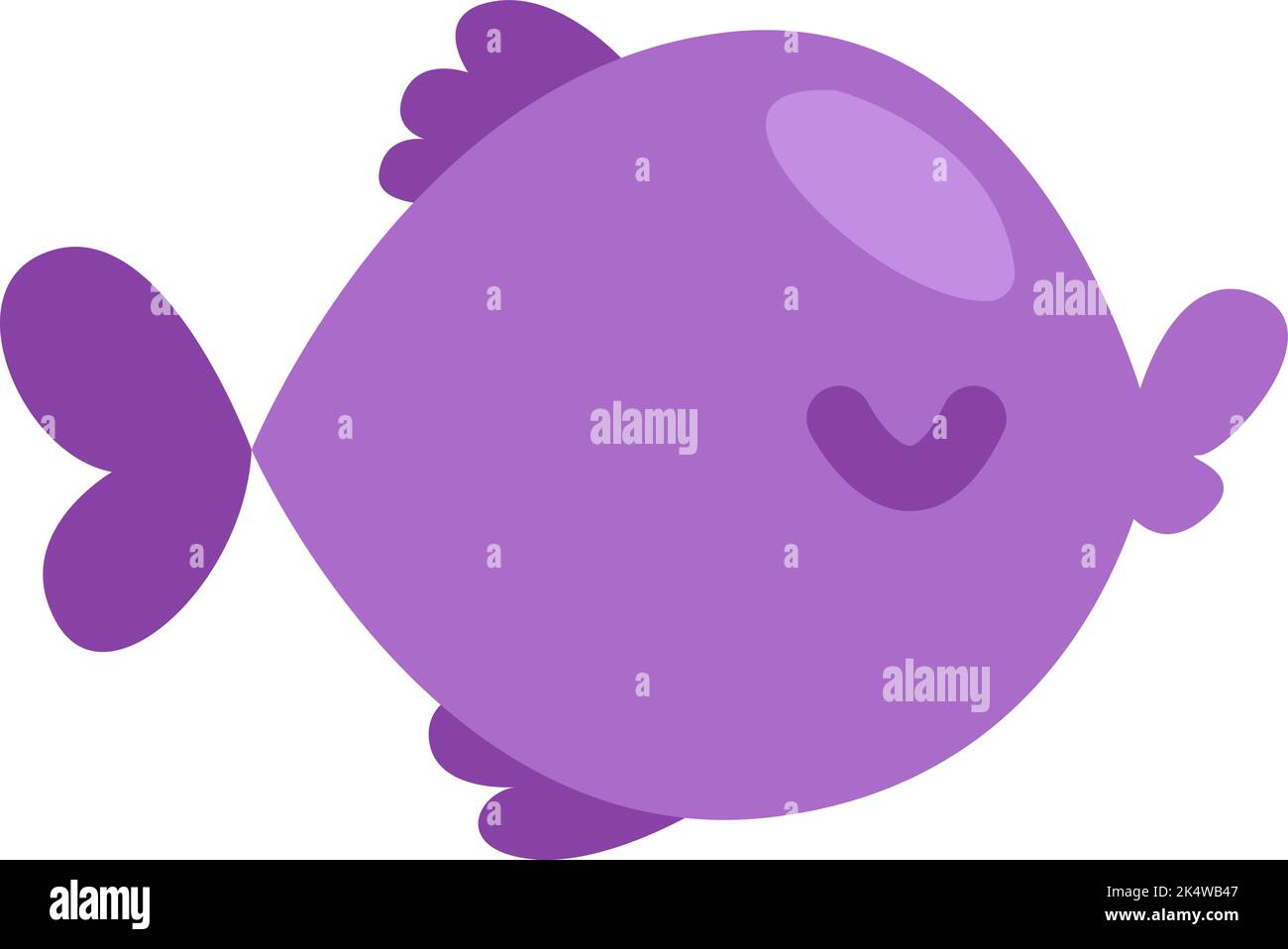 Purple fish, illustration, vector on a white background Stock Vector ...