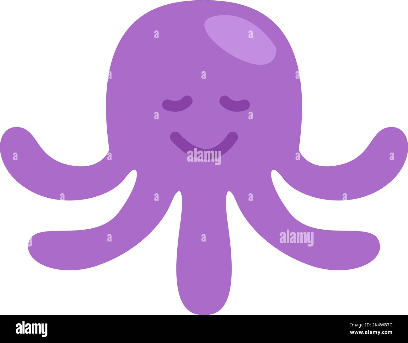 Purple octopus, illustration, vector on a white background Stock Vector ...