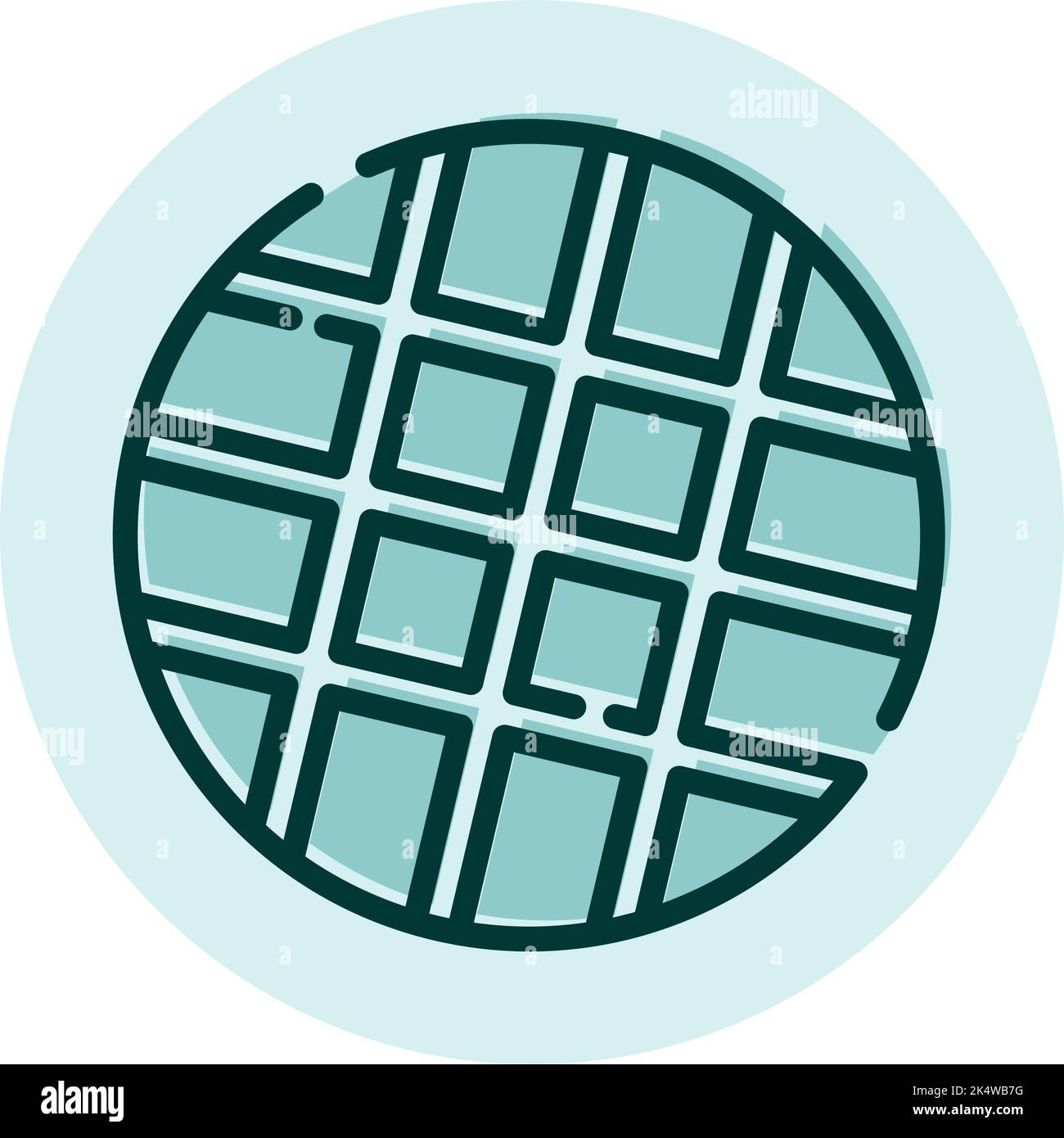 Waffles fruit cream on Stock Vector Images - Alamy